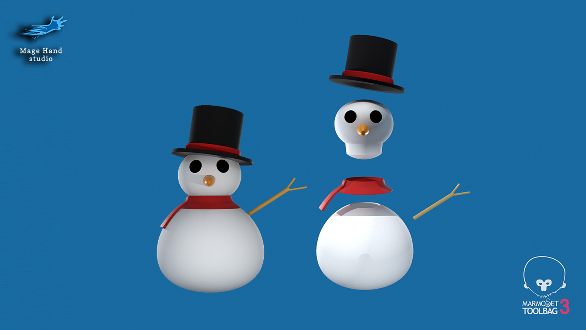 ArtStation - 3D print snowman christmas edition