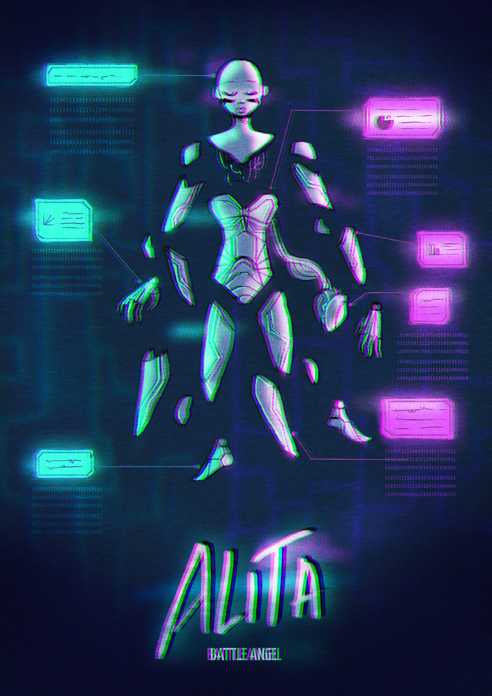 ArtStation - Battle Angel Alita Fan Cover