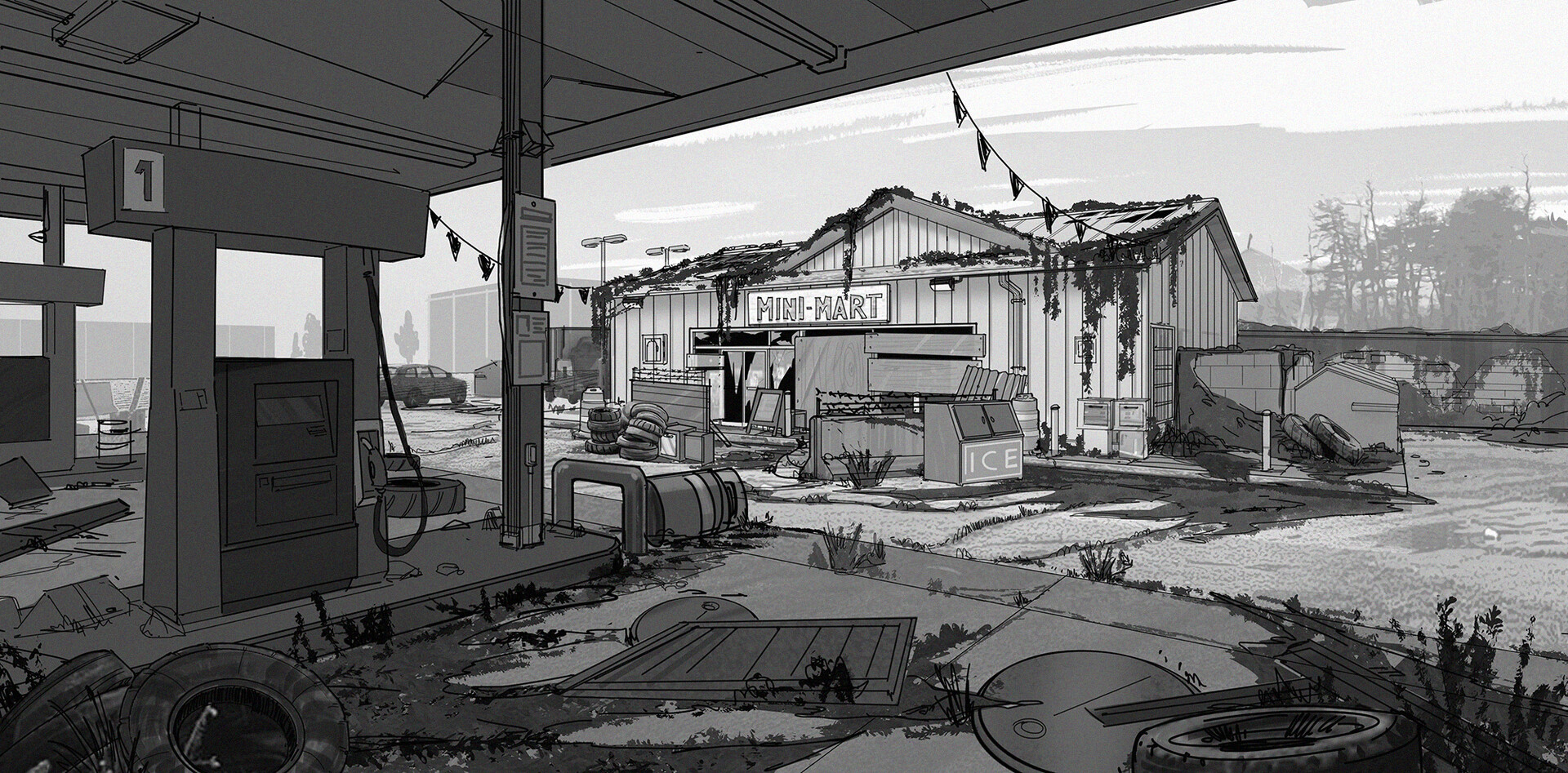 ArtStation - The Walking Dead: Onslaught environment sketches
