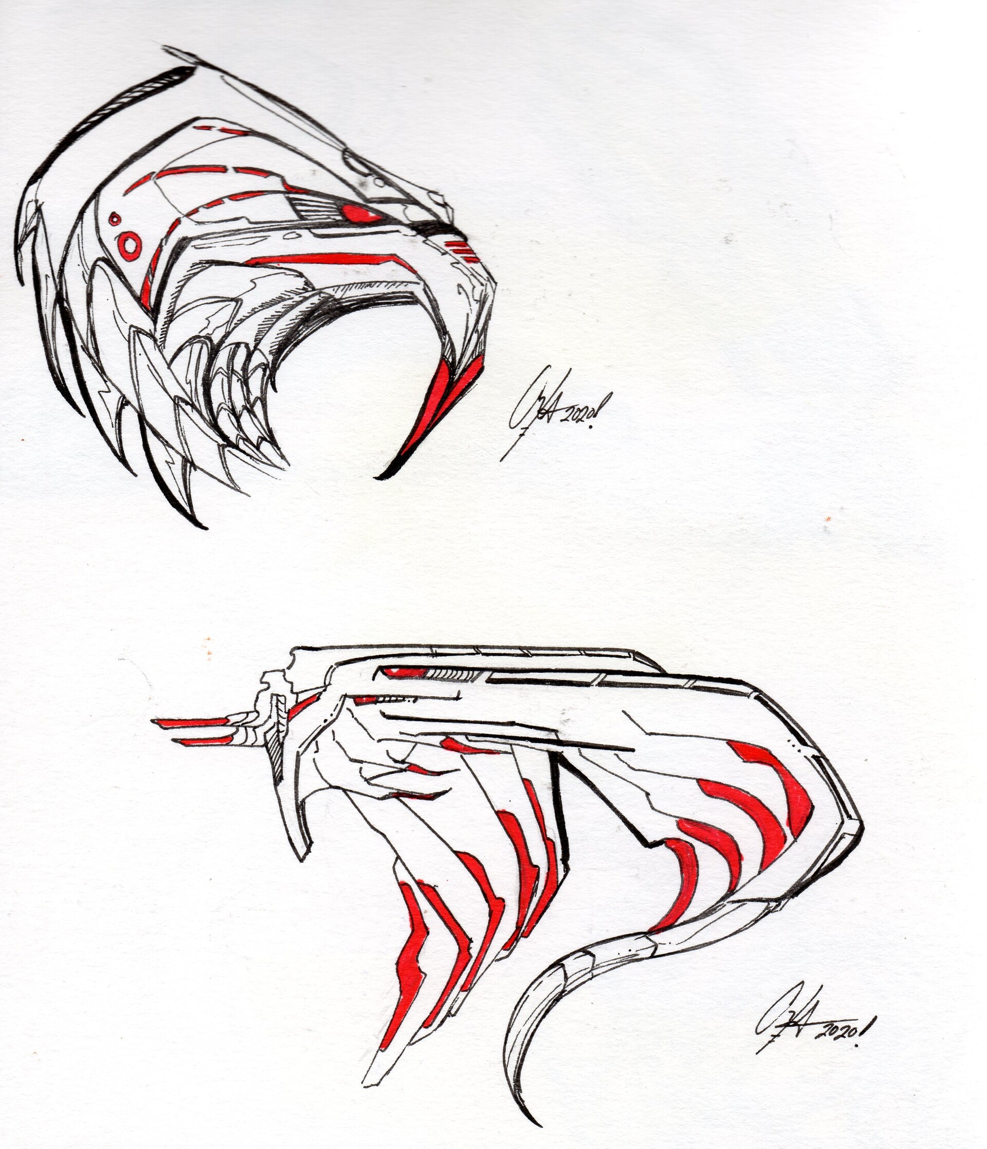 ArtStation - Biomech Creatures Sketches - Lineart - Bocetos de ...