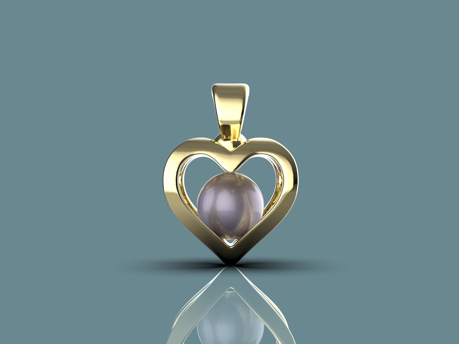 Brendon Burke - Heart Shaped Pearl Holding Pendant 3D print model