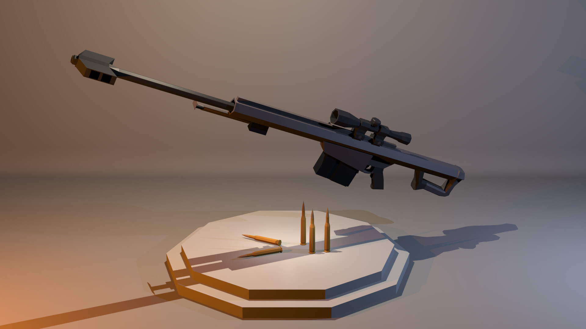 ArtStation - Low poly sniper rifles