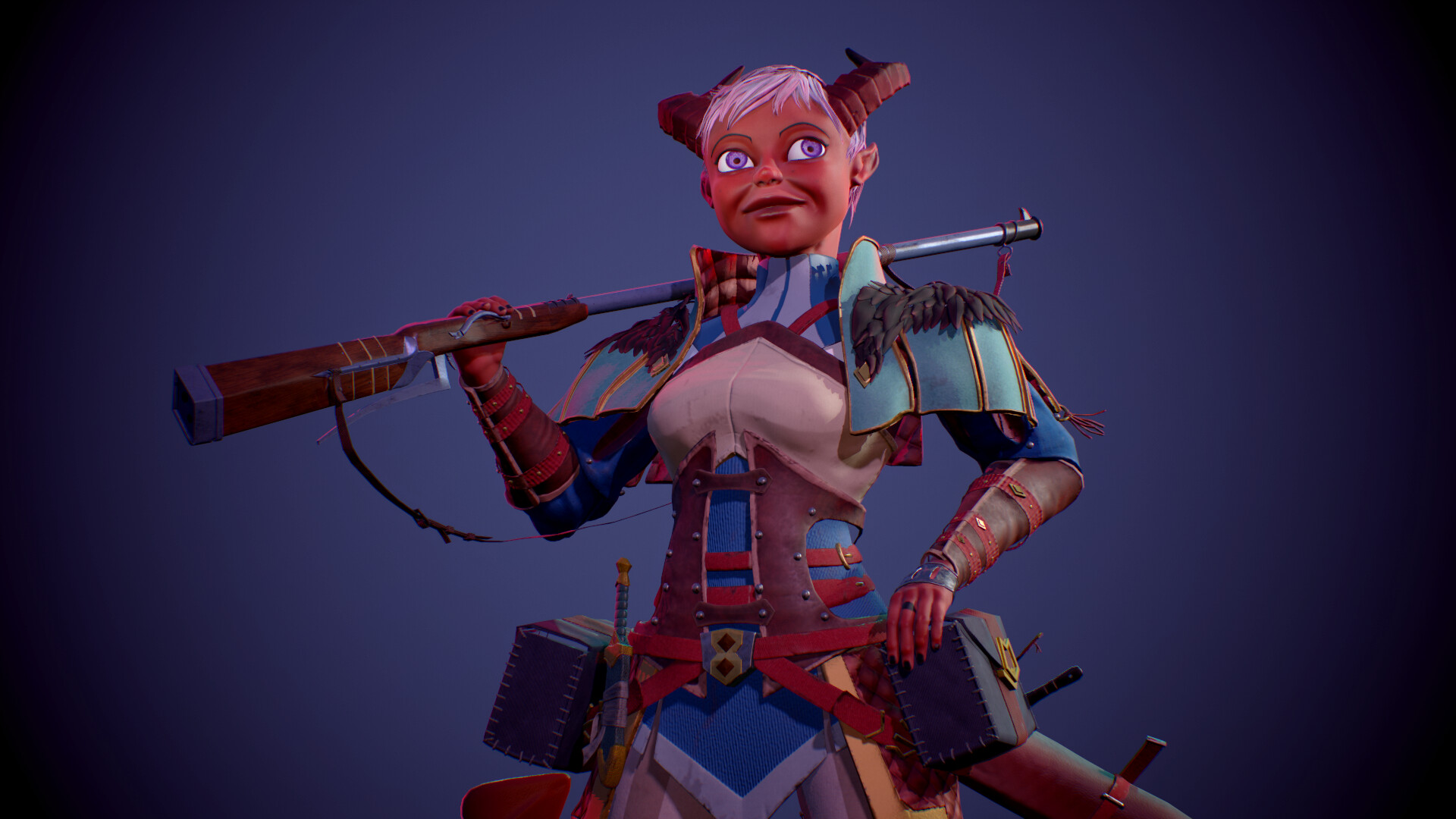ArtStation - Tiefling ranger girl