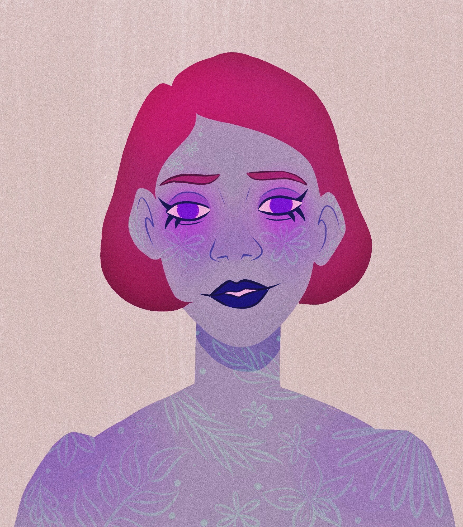 ArtStation - girl with neon skin print