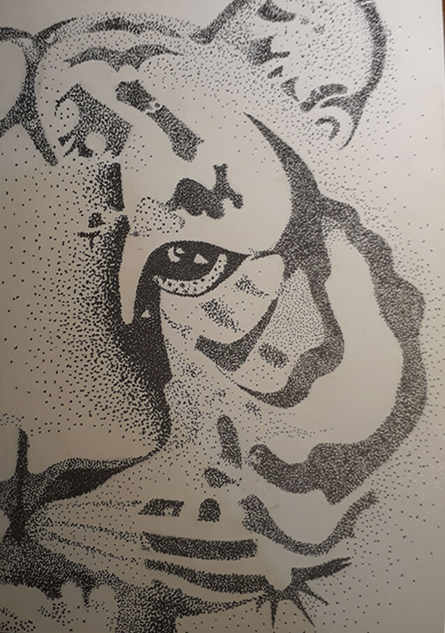 ArtStation - Dotted drawing of the Tiger