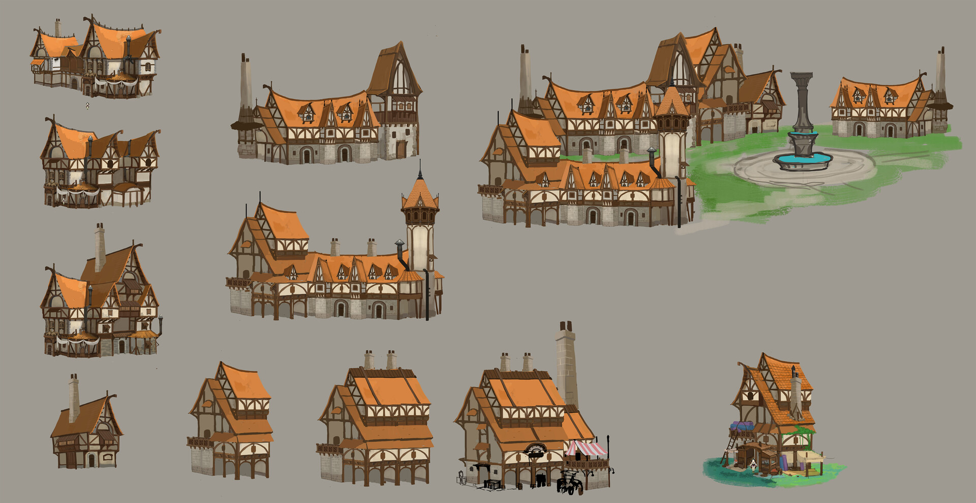 ArtStation - Medieval 2d building levelprop