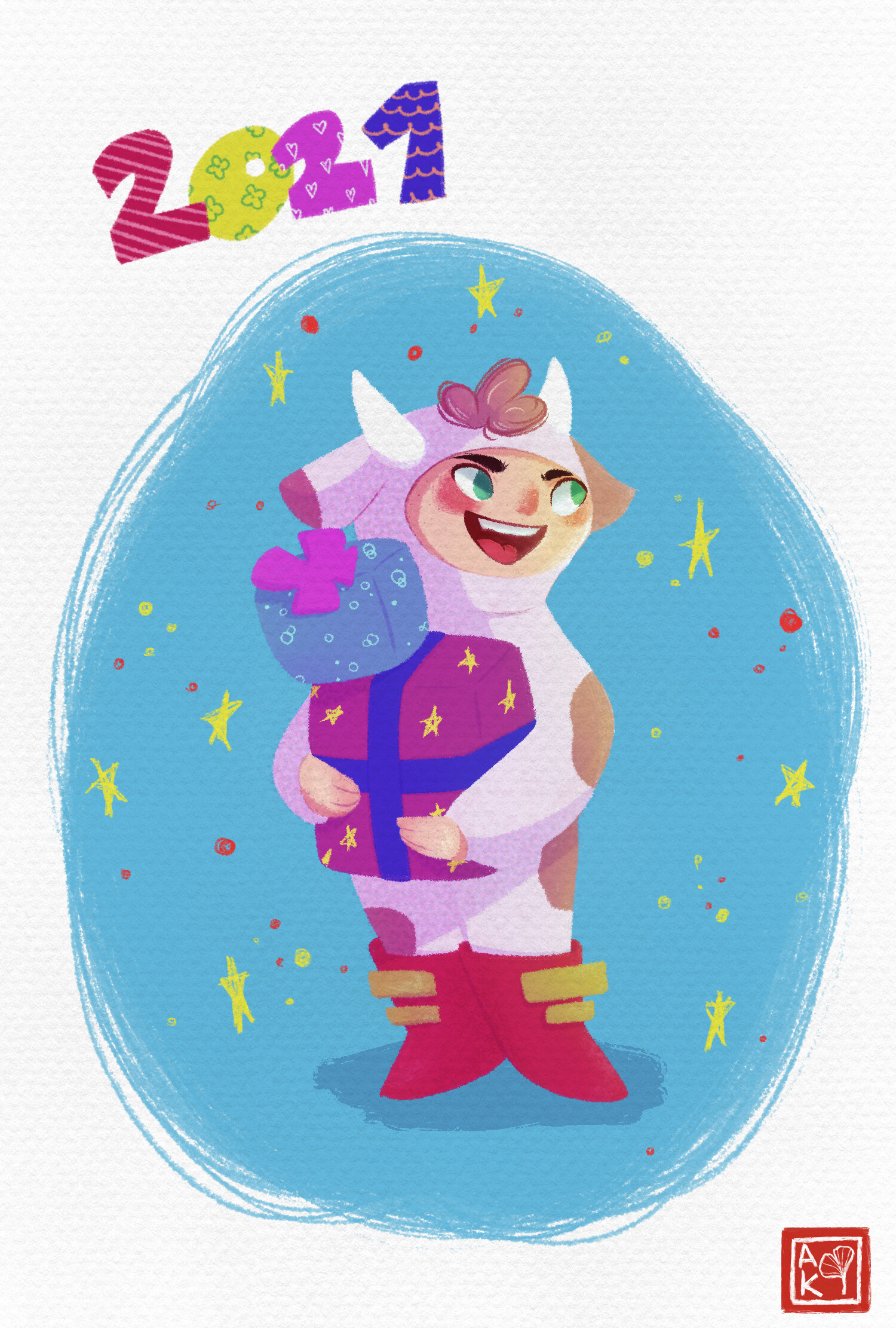 ArtStation - 2021 New Year Postcard