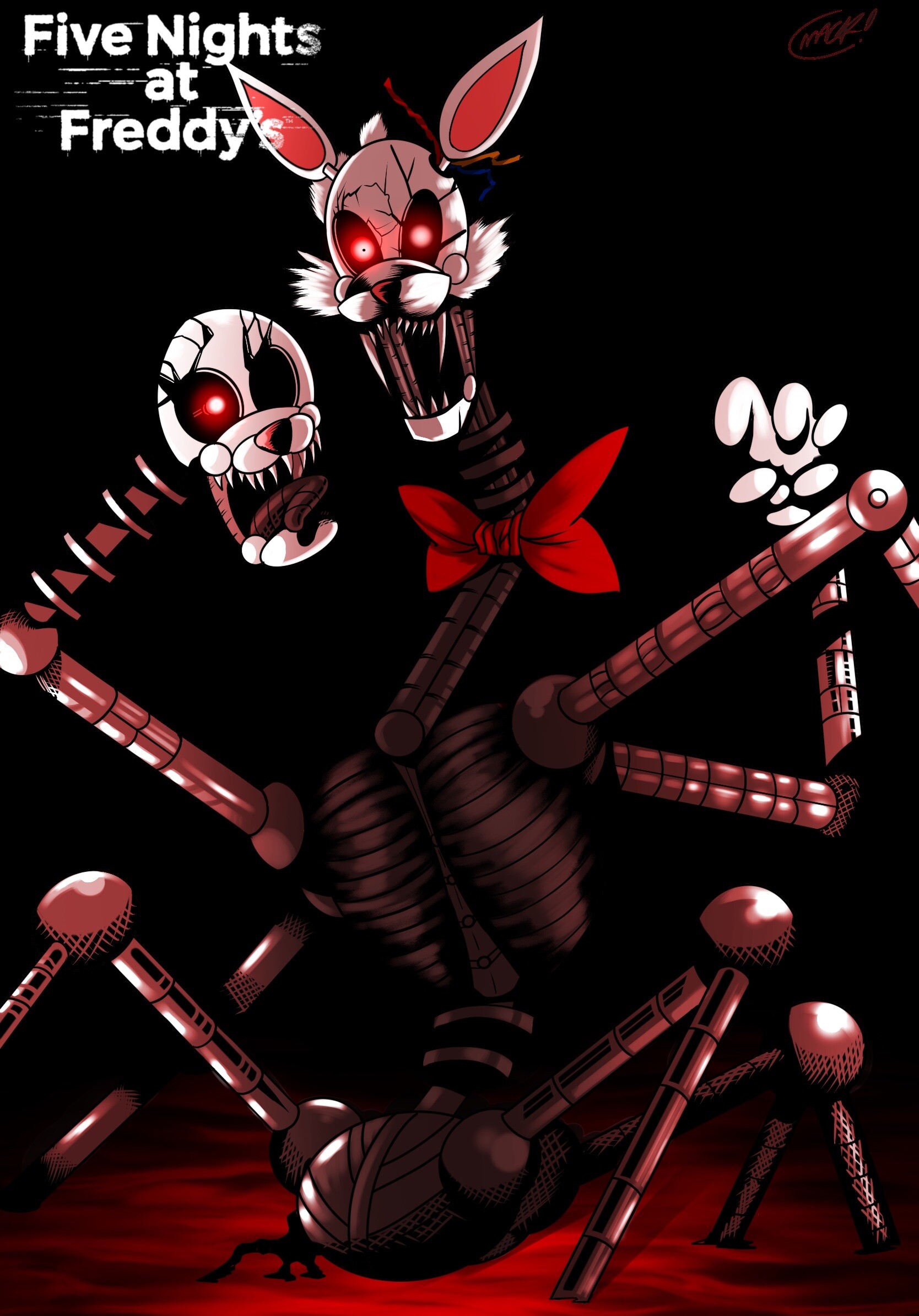 how to draw five nights at freddys mangle