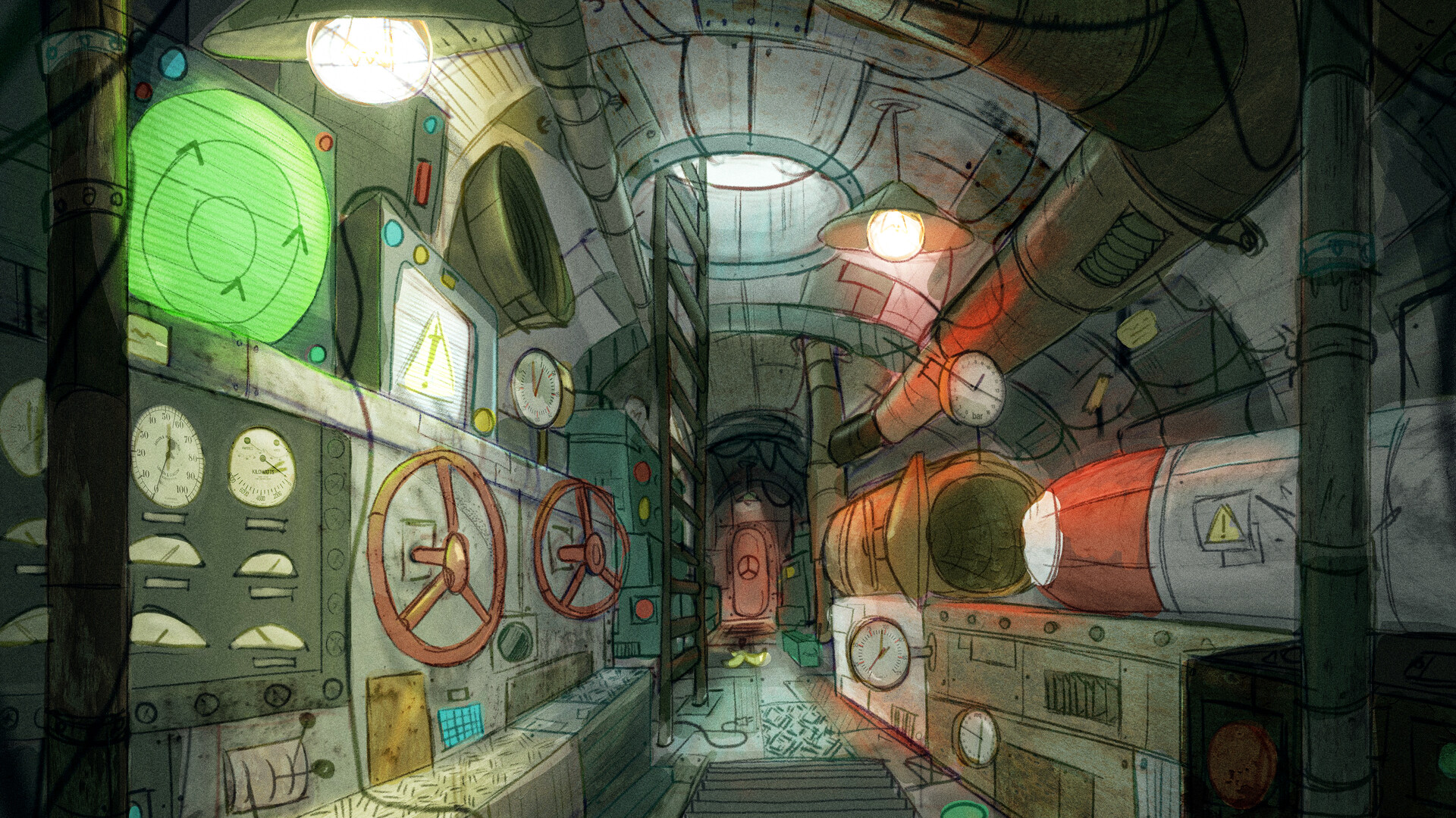 ArtStation - Submarine interior