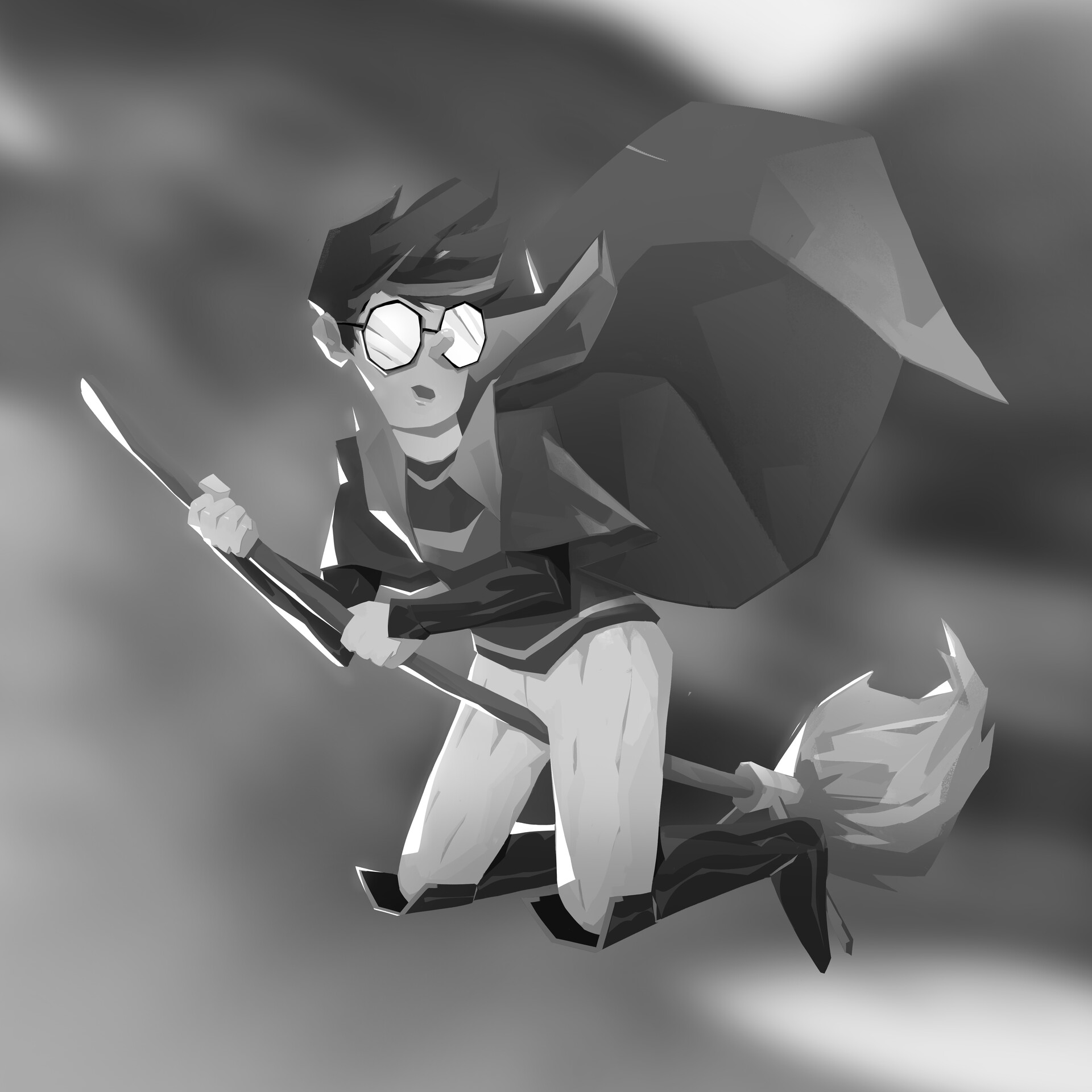how to draw harry potter playing quidditch