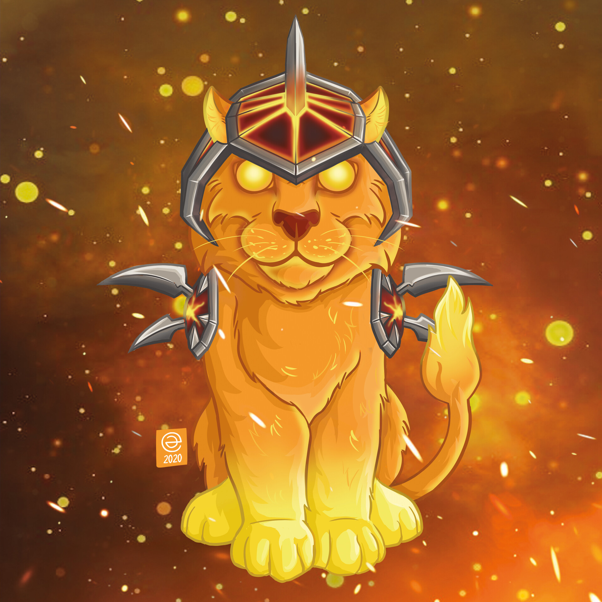 ArtStation - Cinder Kitten, World of Warcraft themed kitten