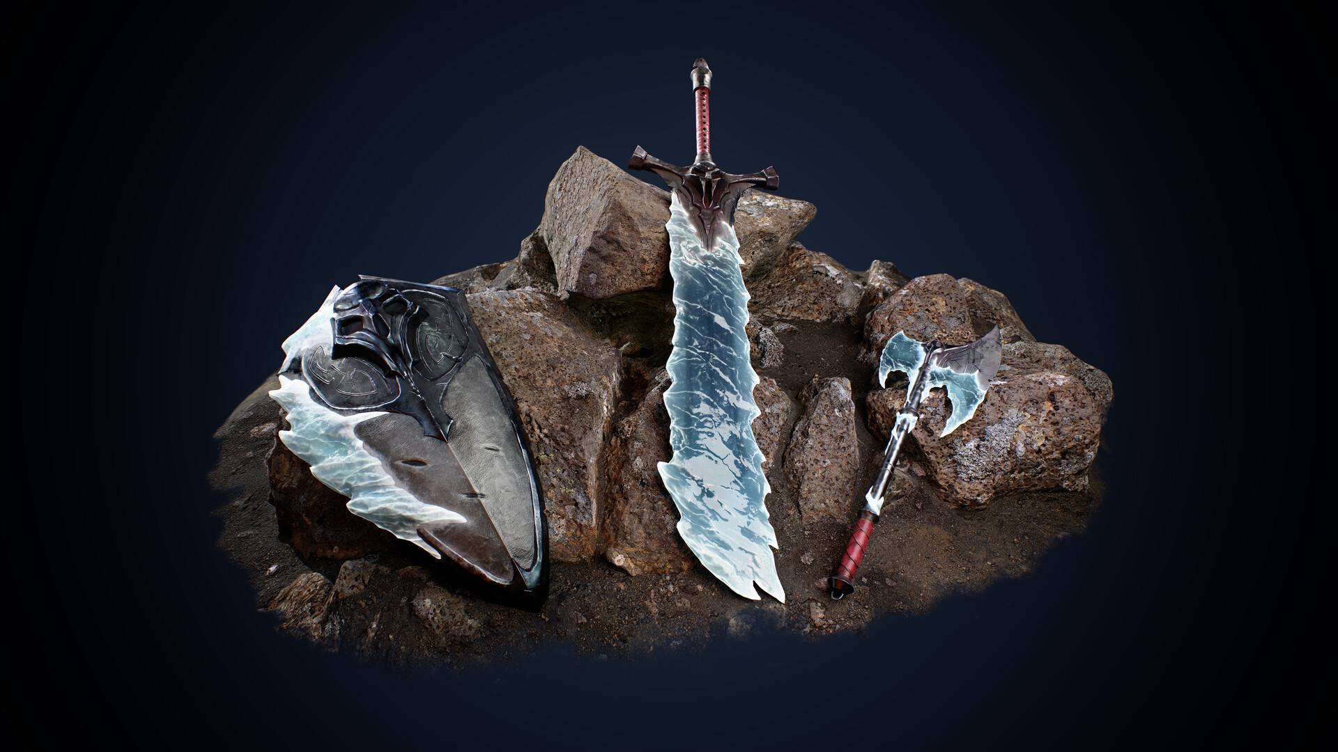 ArtStation - Frozen Maze Legendary Weapons