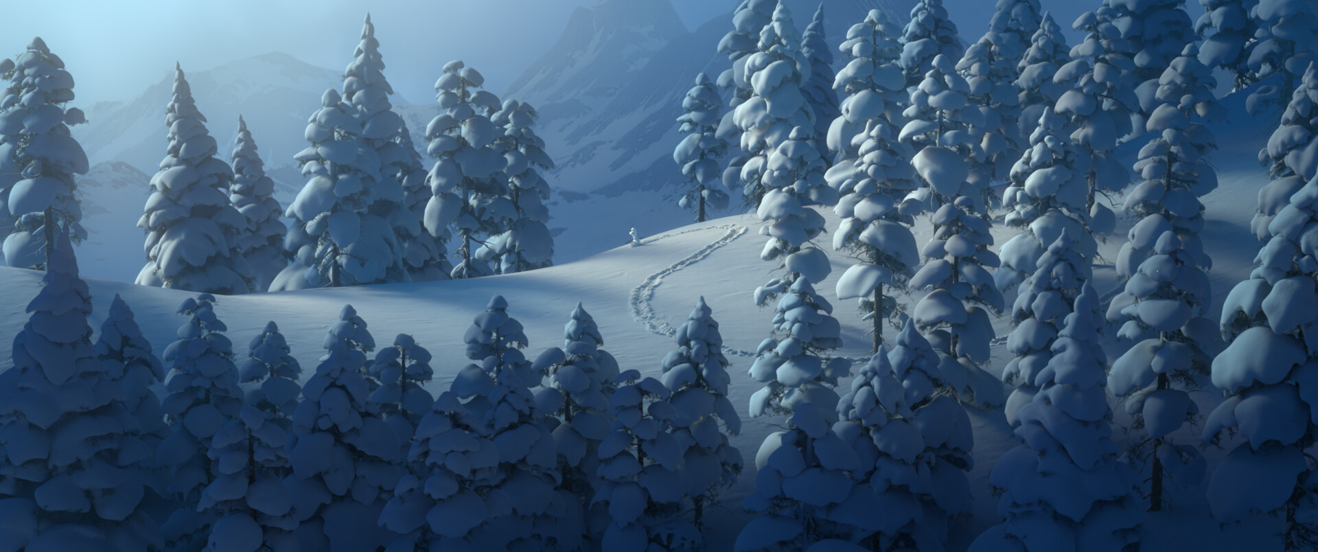 Eric Bouffard - Once Upon A Snowman Matte Paintings