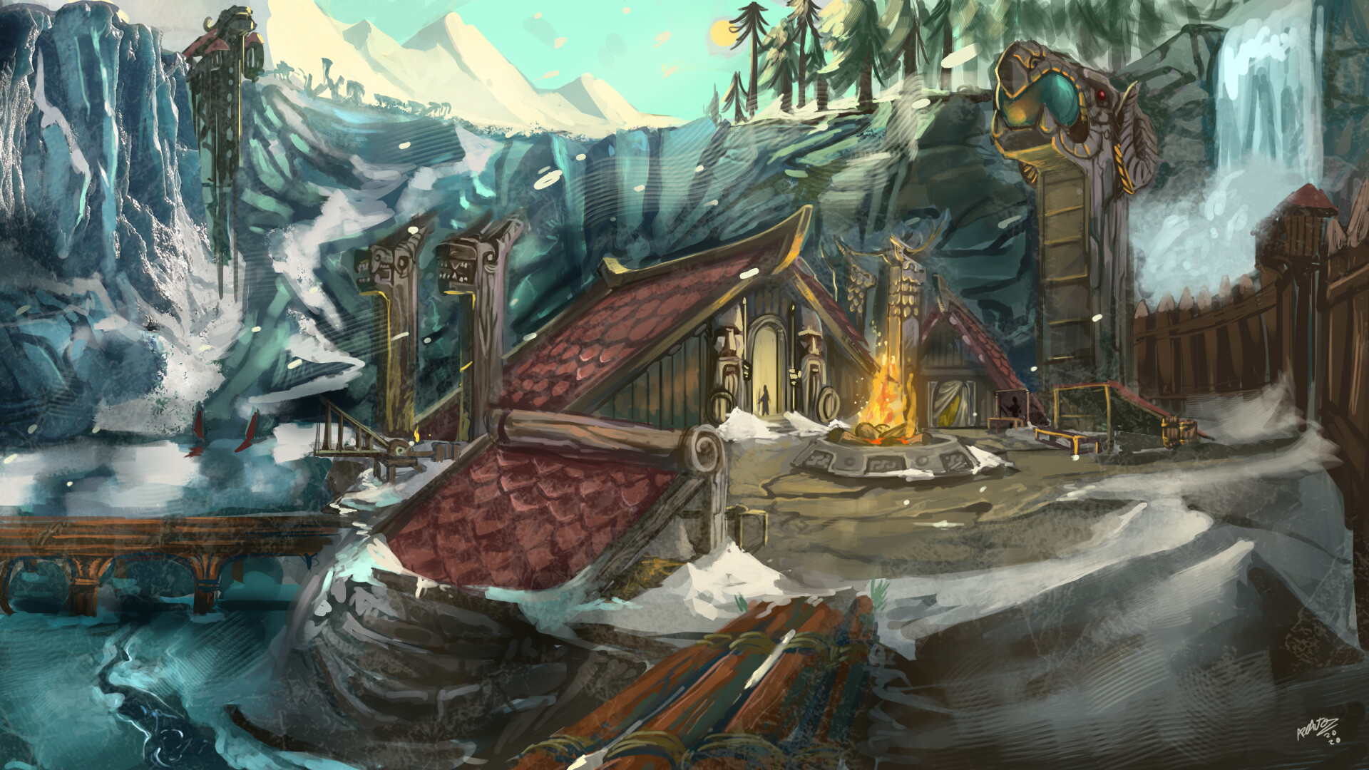 ArtStation - glaciar's town