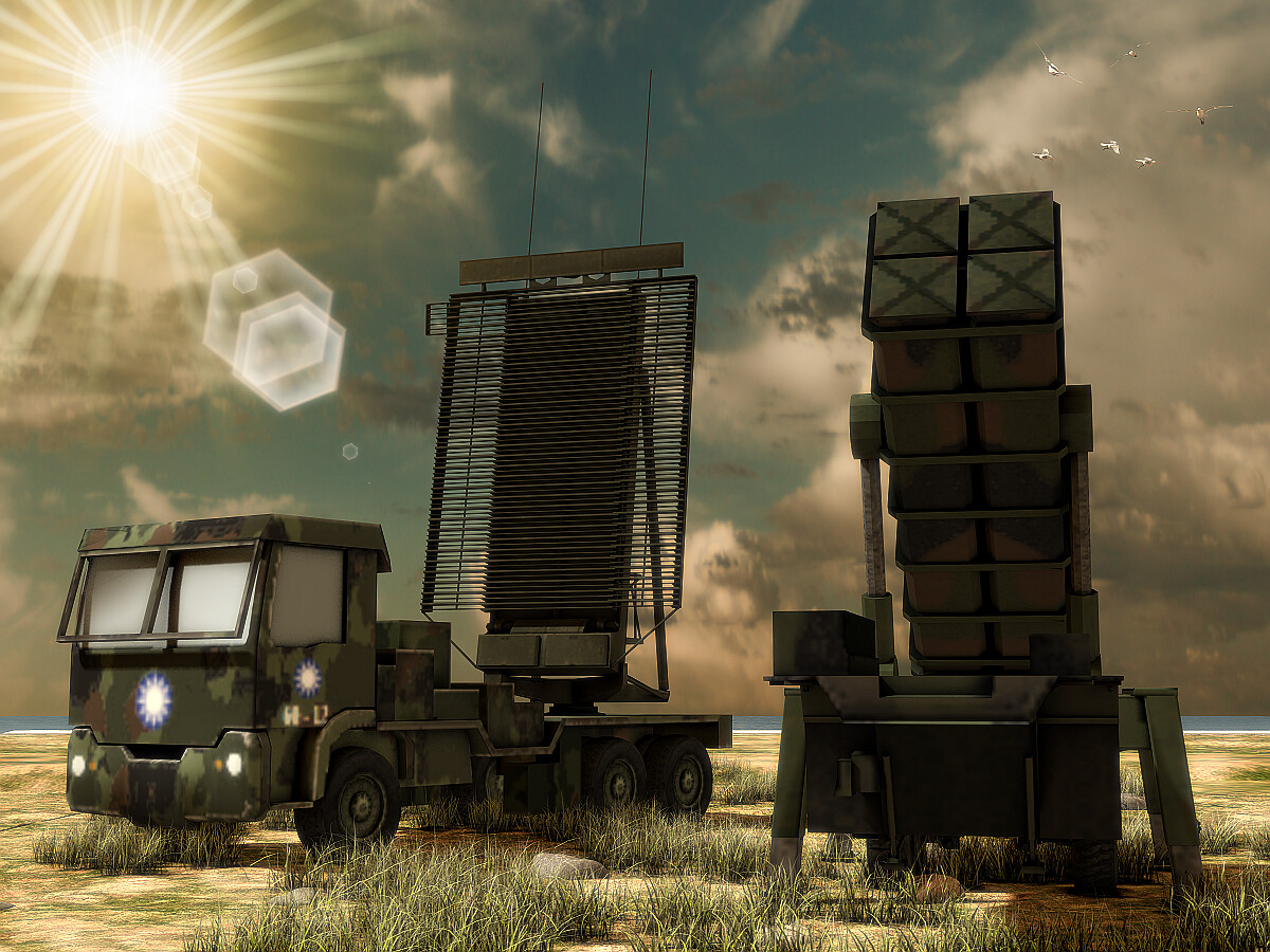 ArtStation - ROCN Tien Kung II SAM and ROCN Mobil AN/FPS-117 Radar System