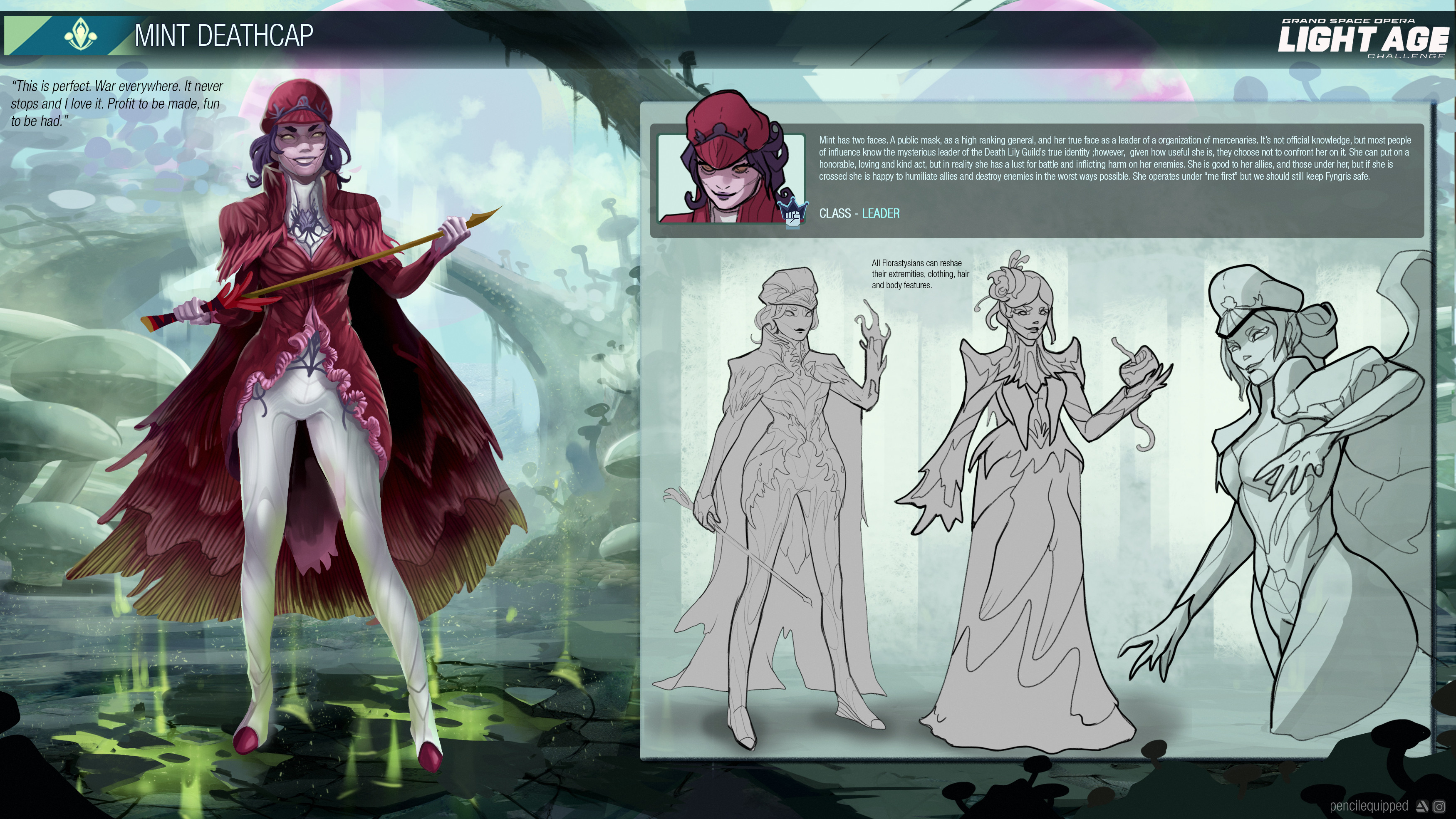 Pencil Equipped - Concepts, Creatures and More - Mint Deathcap - Character Concept