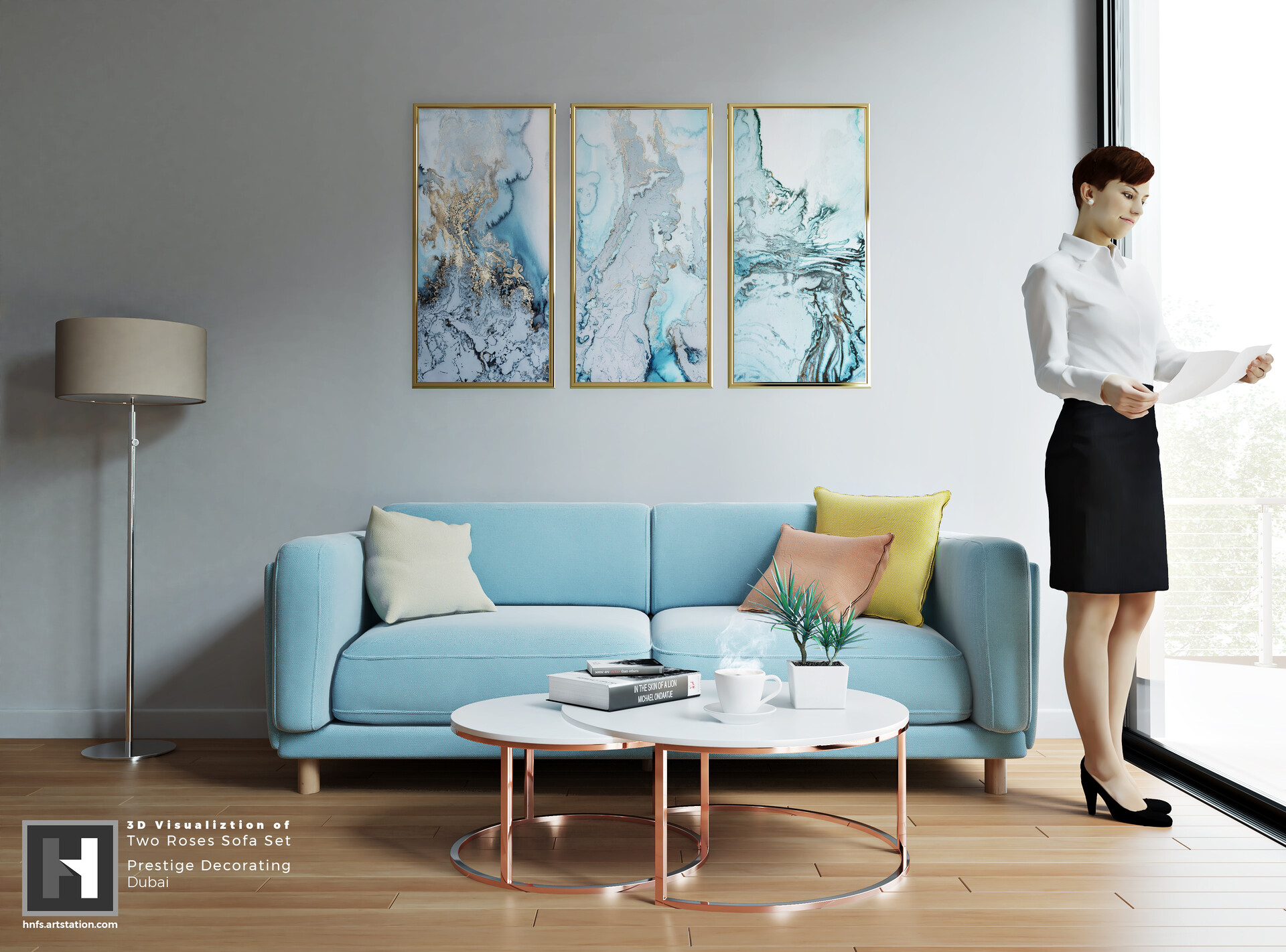 ArtStation - Two Roses Sofa Set