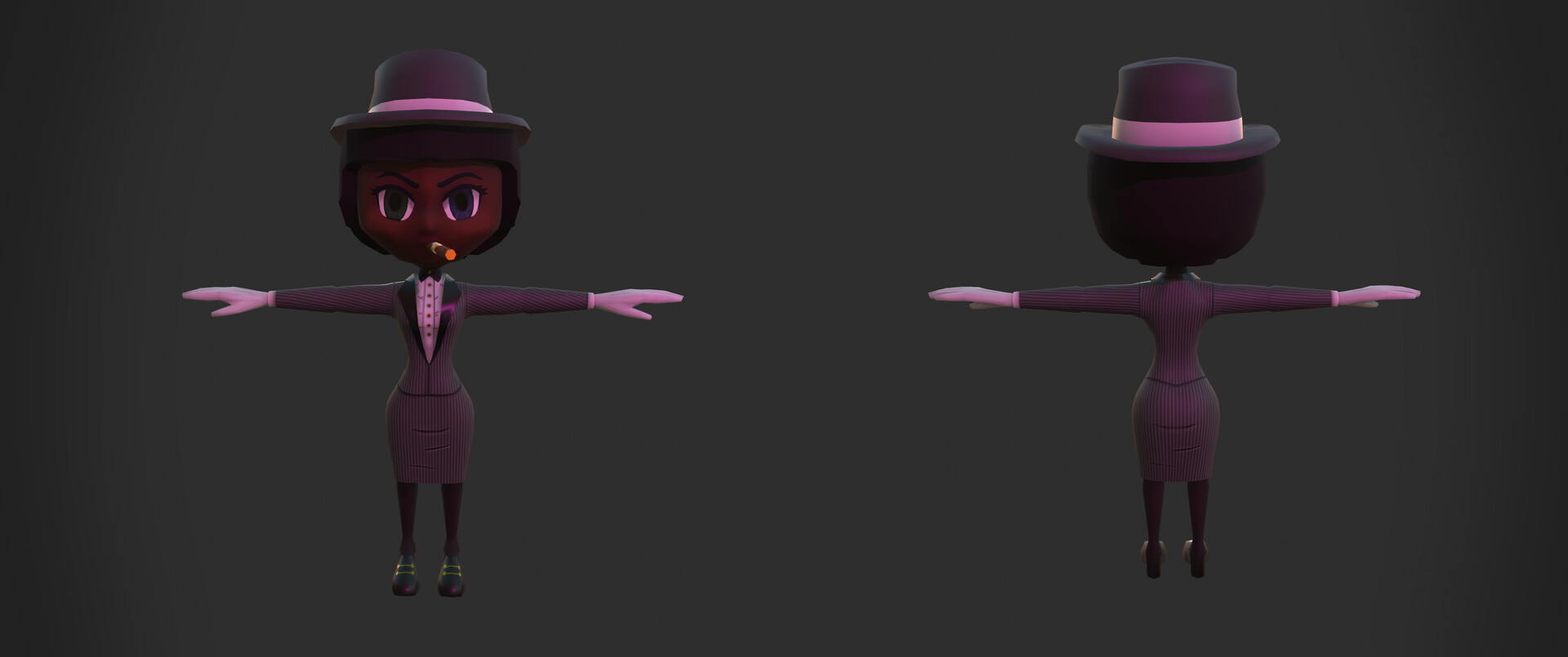 Ismael F Díaz - Mafia Girl - Low Poly (4.6k tris)