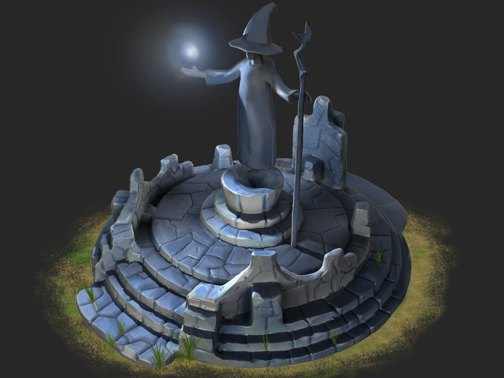 ArtStation - Statue for 3D/2D videogame. Isometric Art