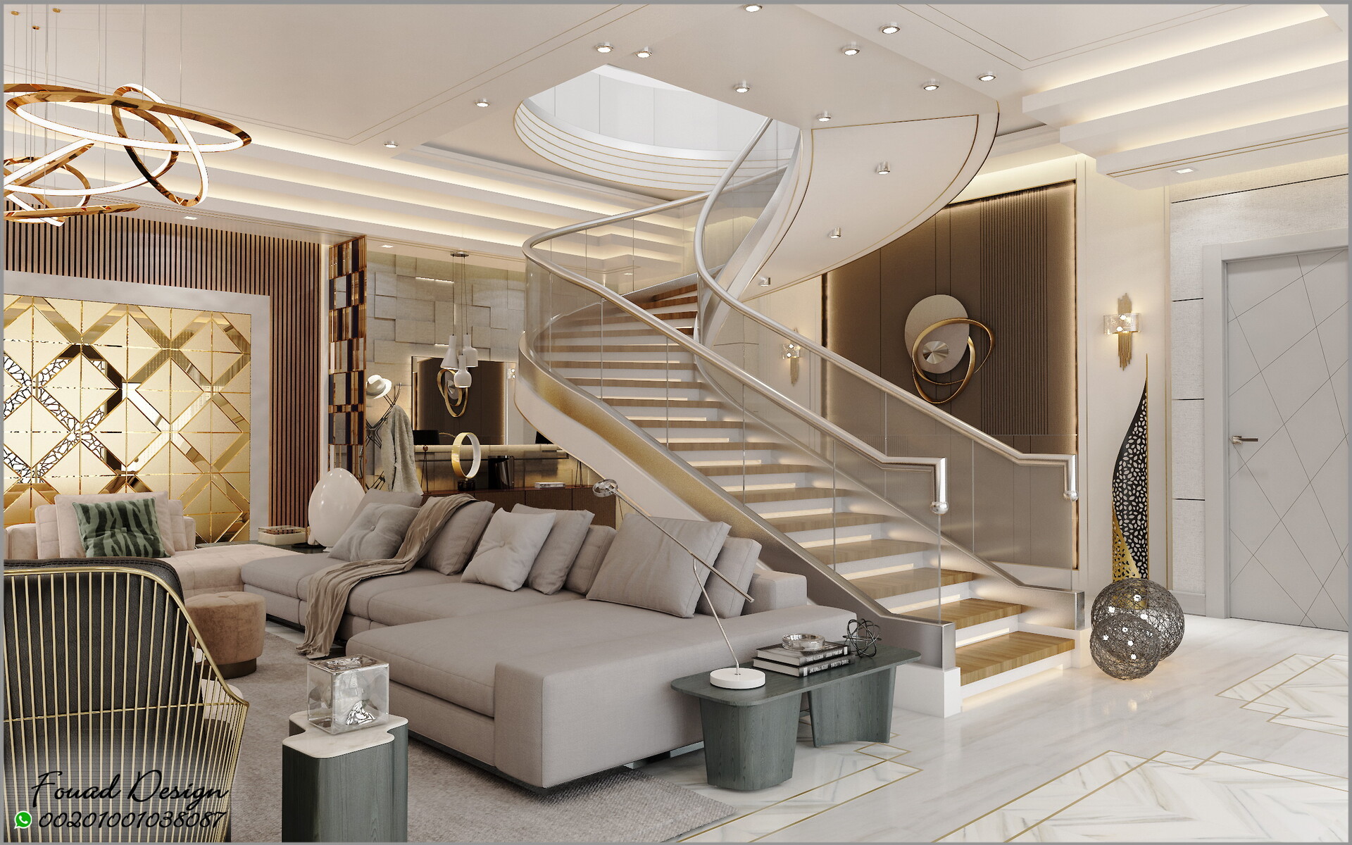 ArtStation - Modern interior design for a reception hall with an open ...