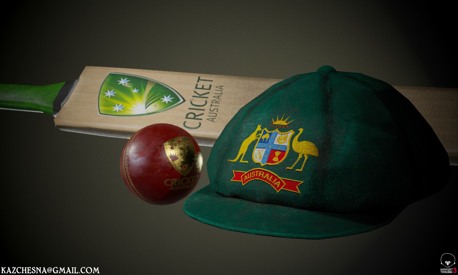 ArtStation - Low poly Australian Cricket Props/WIP character