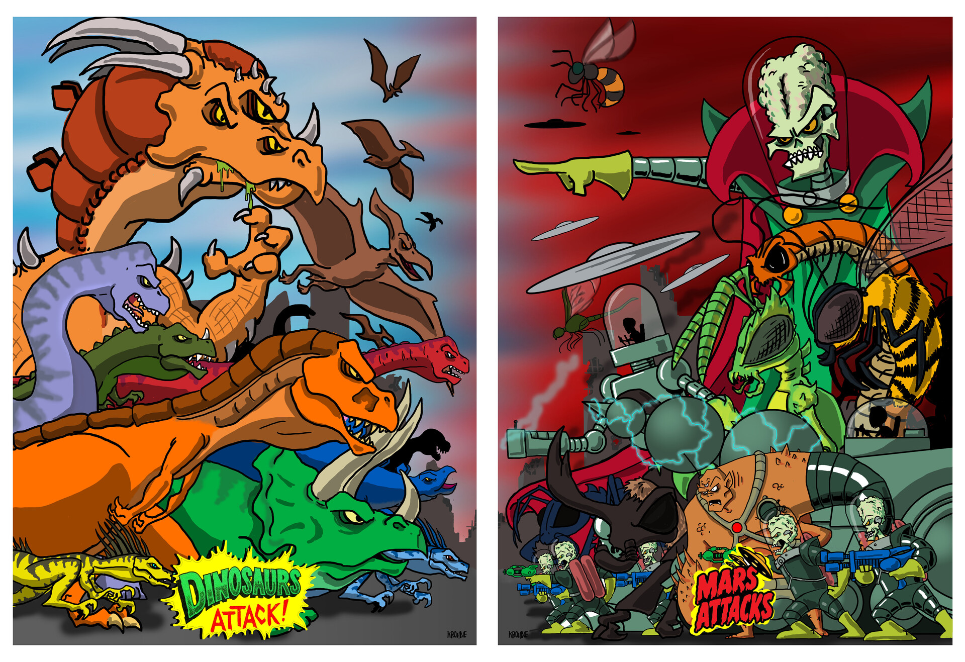 Tom Krohne - Dinosaurs Attacks vs Mars Attacks