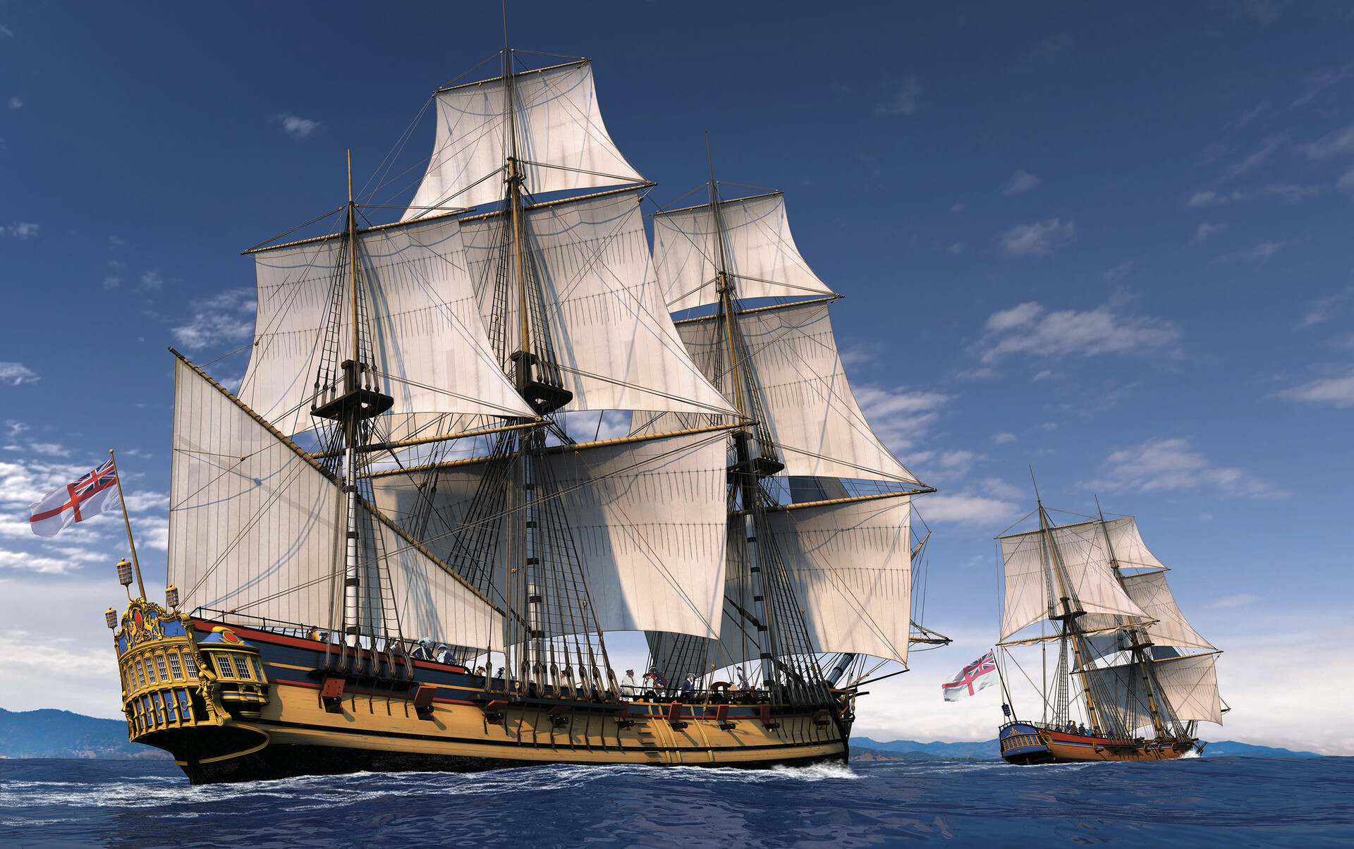 ArtStation - Early XVIIIth century fregate at sea