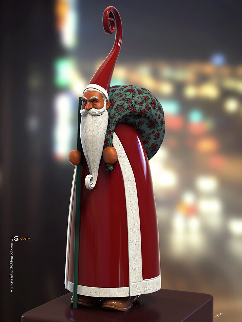 ArtStation - Santa- Digital Sculpture by Surajit Sen