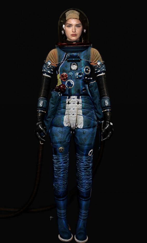 ArtStation - Woman in Apollo A5-L Pressure Suit