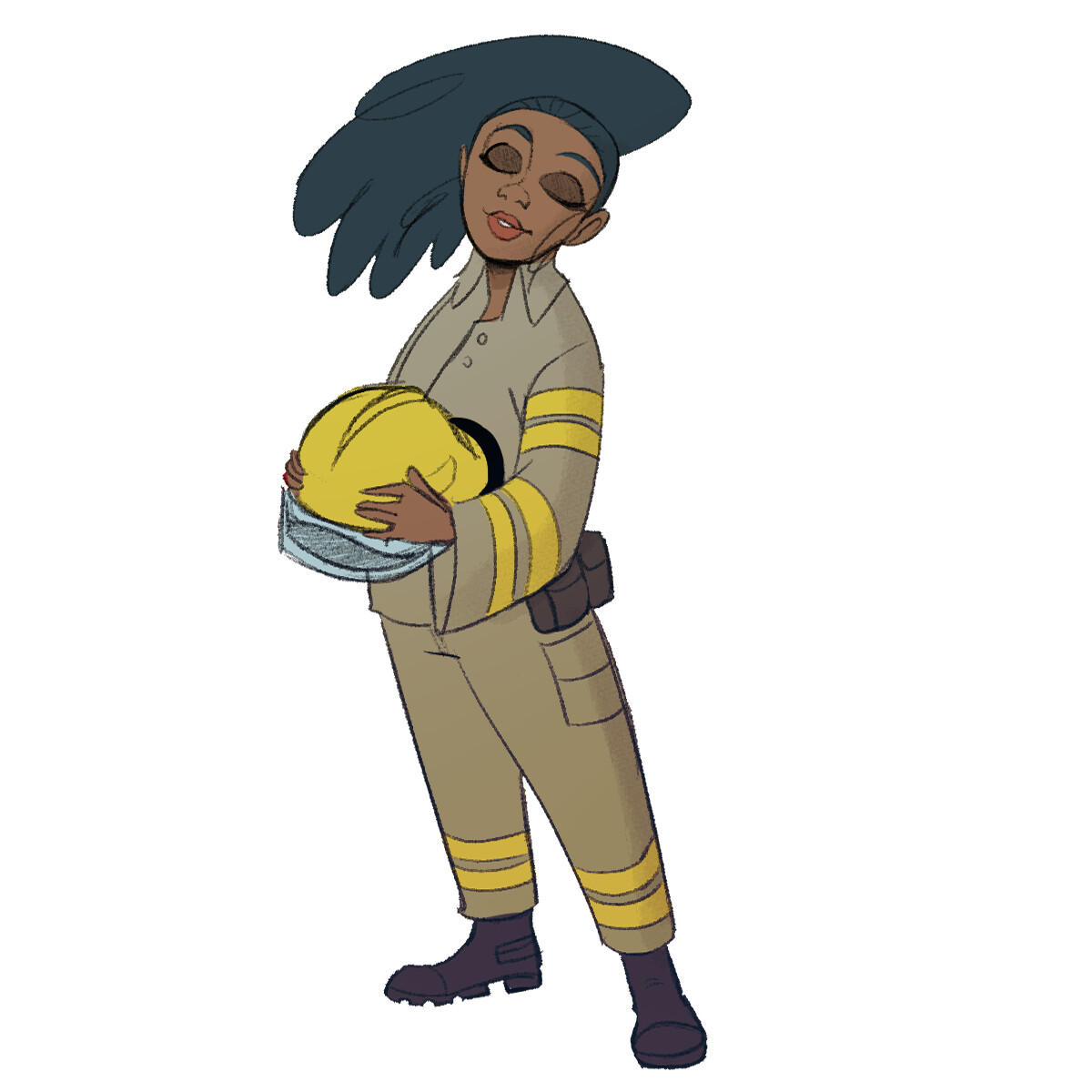Firefighter Cartoon Girl