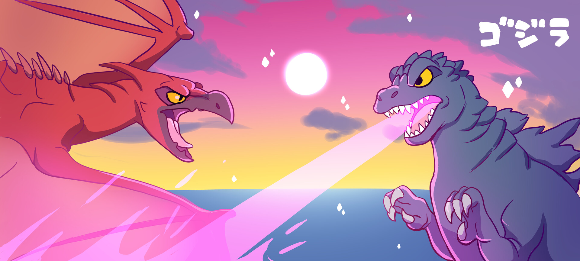 ArtStation - Godzilla fight