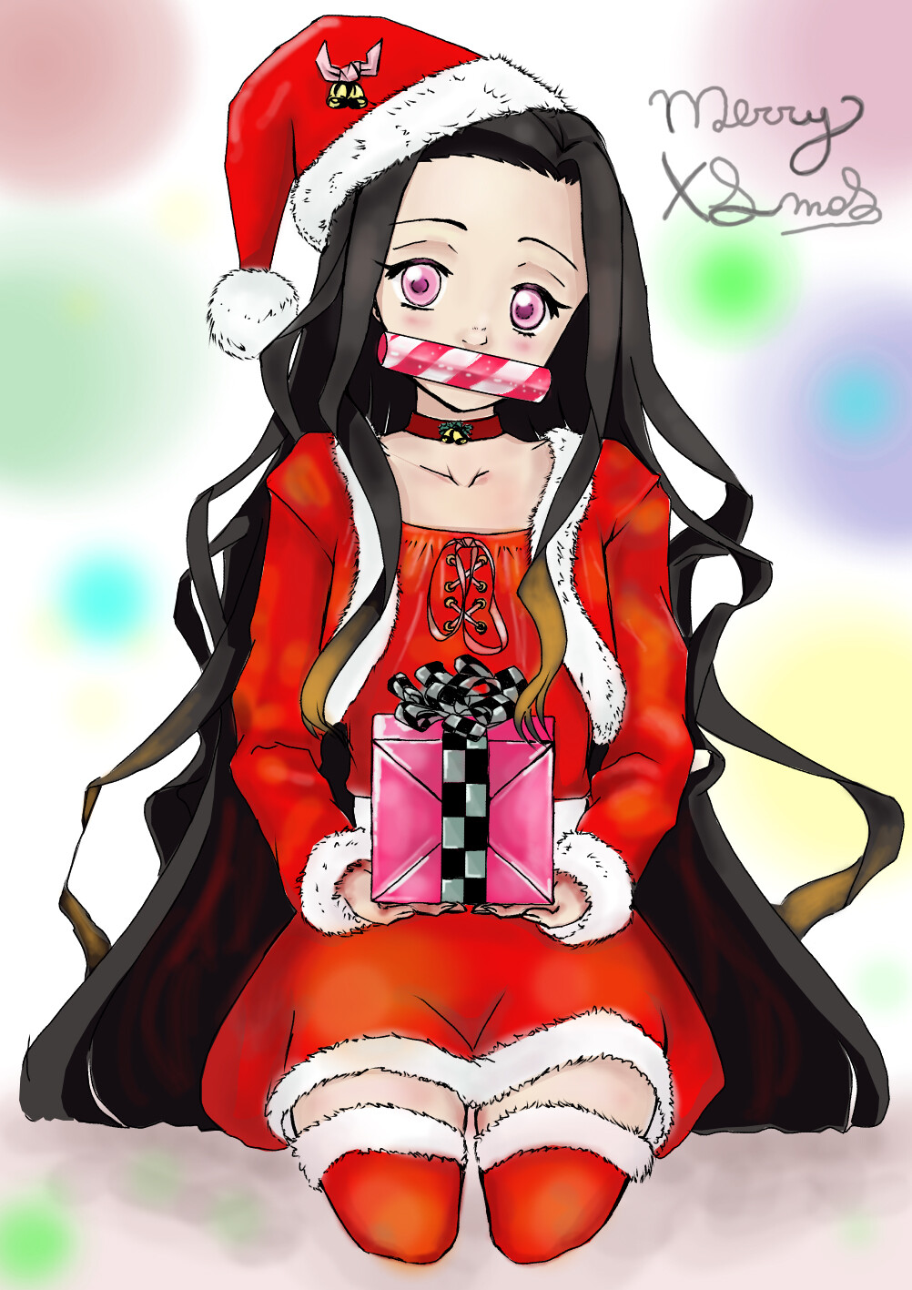 ArtStation - nezuko fanart merry christmas