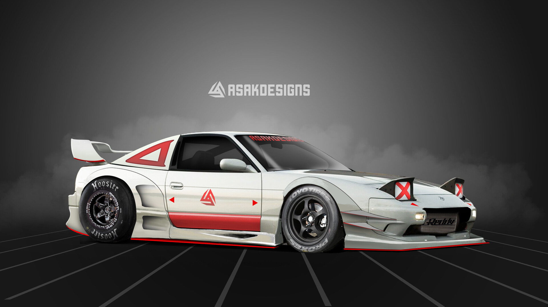 ASAK DESIGNS - 180sx red-white