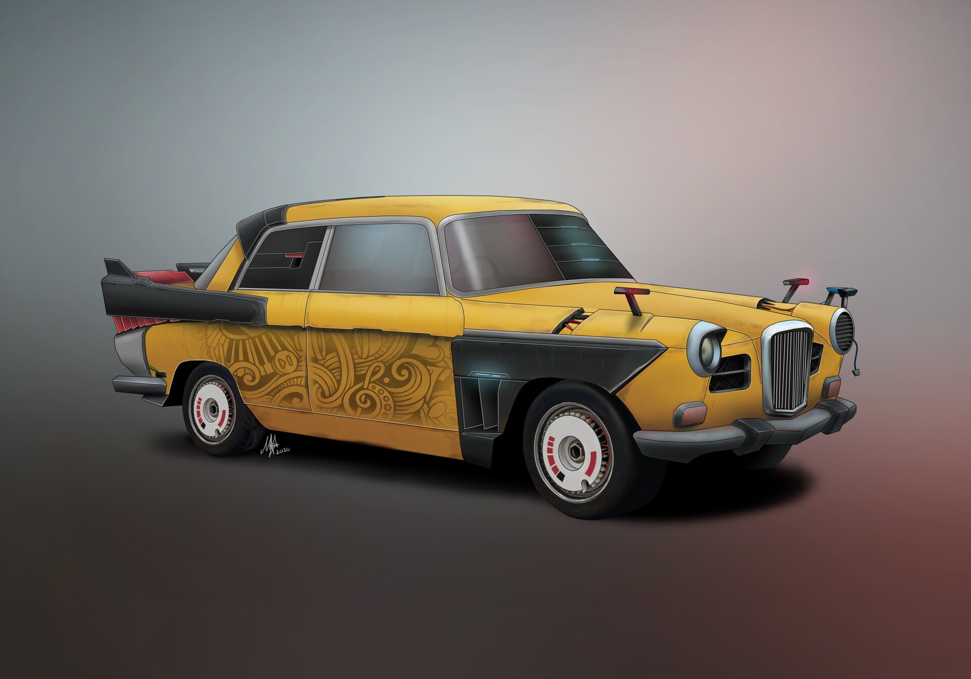 ArtStation - Cyberpunk Vintage Car