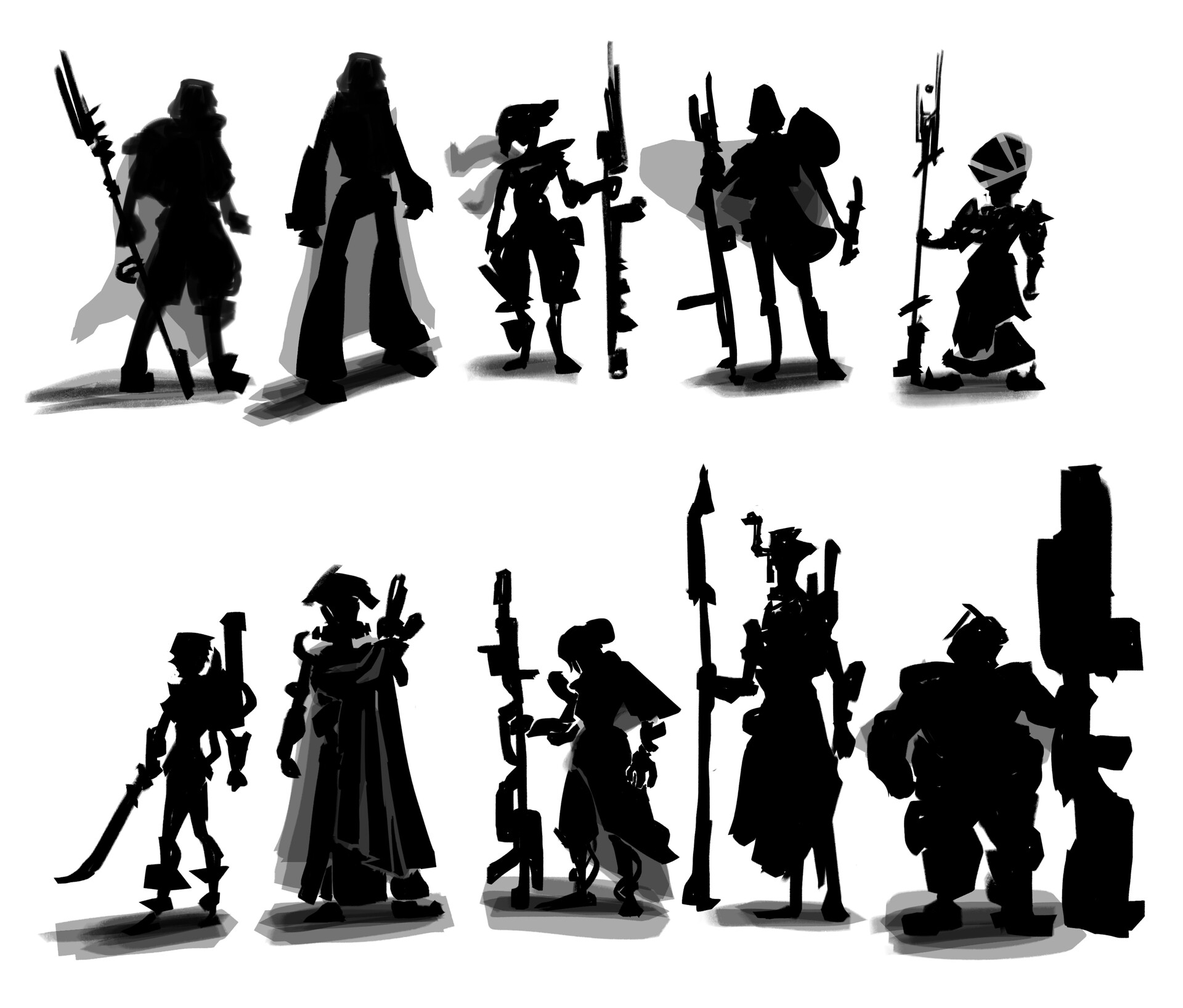 ArtStation - Miscellanous Silhouette Sketches