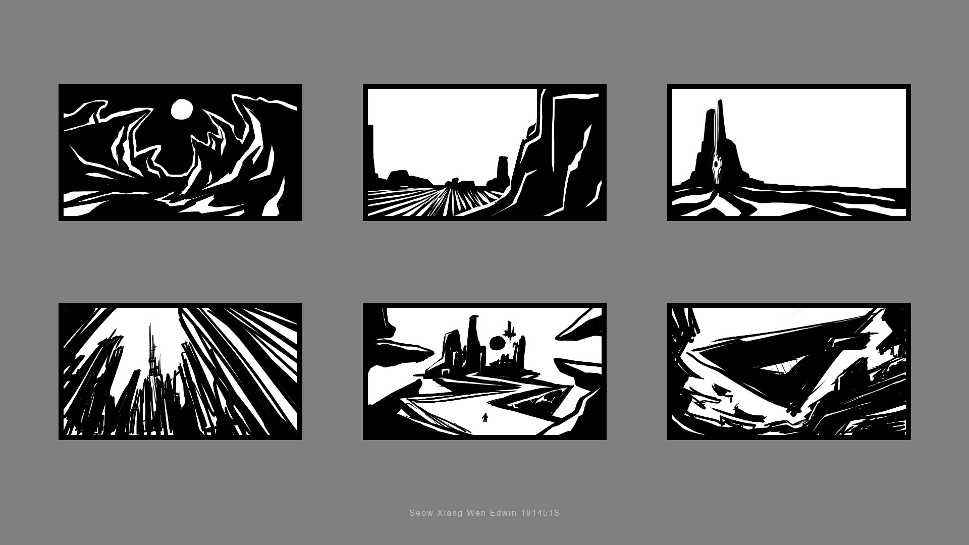 Edwin Seow - Landscape Thumbnail Sketches I Did For A Digital Matte ...