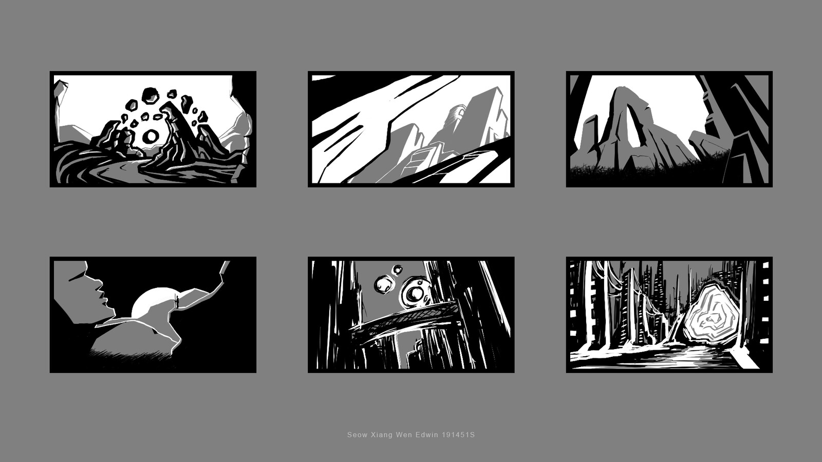 Edwin Seow - Landscape Thumbnail Sketches I Did For A Digital Matte ...