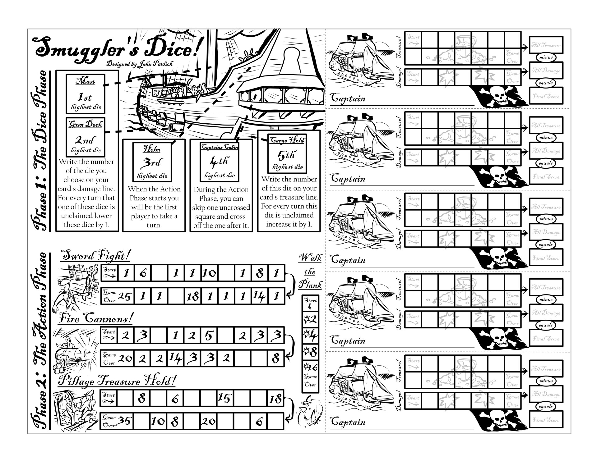 ArtStation - Smuggler's Dice Print n' Play board game (Concept)