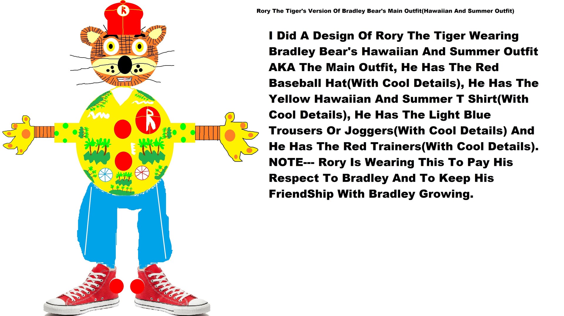 ArtStation - A Drawing Design Of Rory The Tiger Wearing Bradley Bear's ...