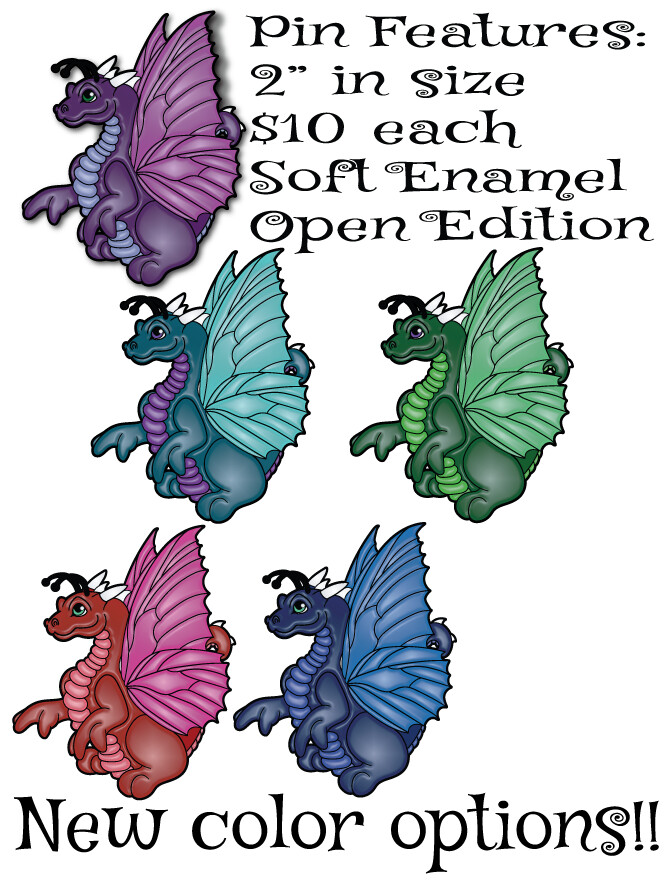 ArtStation - Dragon Flutter Enamel Pin Mock Up
