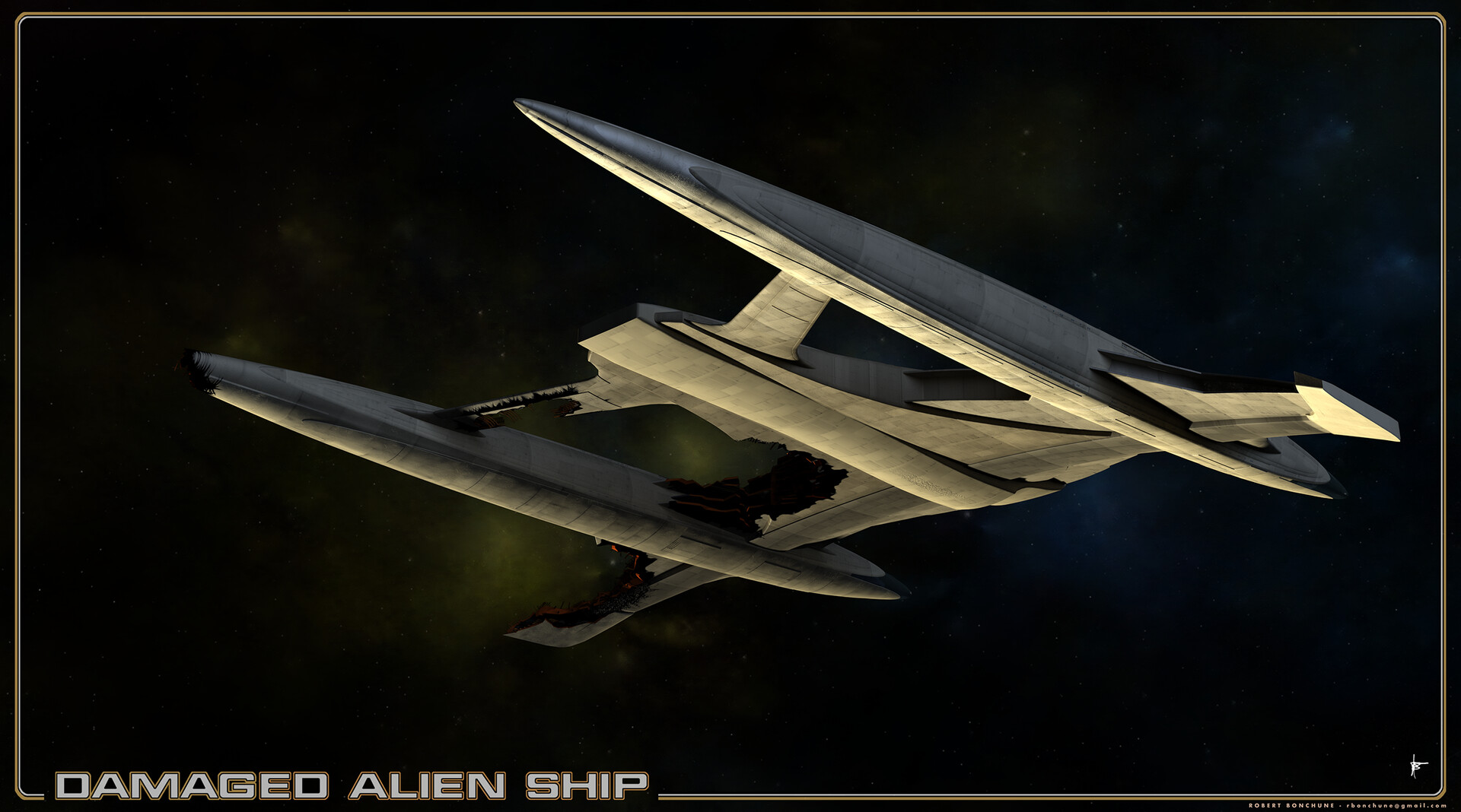 Robert Bonchune - Unknown Damaged Alien Ship - Star Trek: Enterprise ...