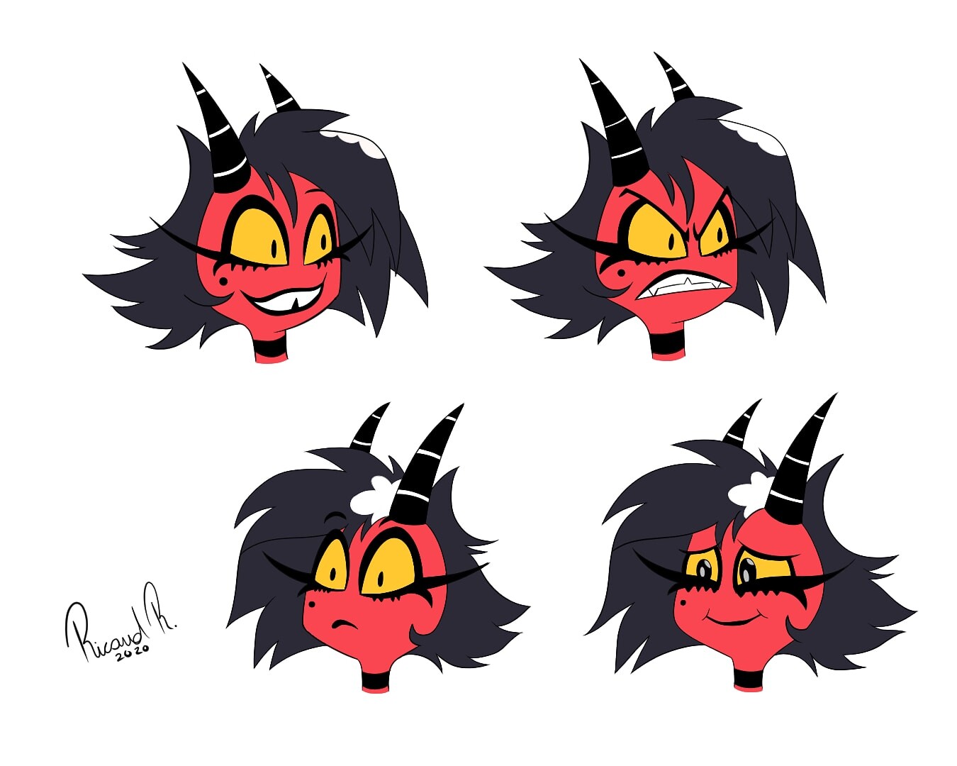 Ricardo Ricaud - Helluva Boss - Characters Expressions Sheet Practice