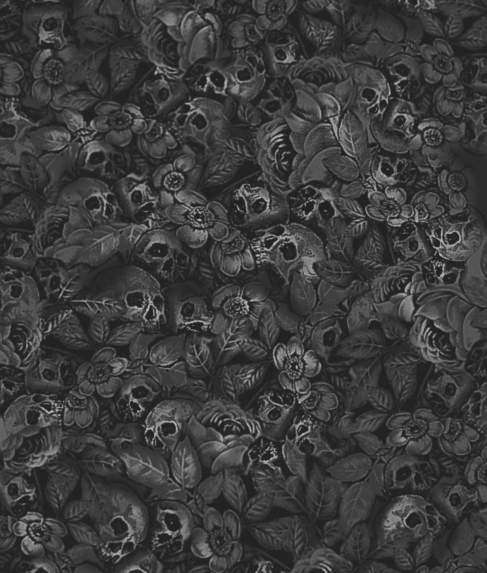 ArtStation - Skull flower design pattern.