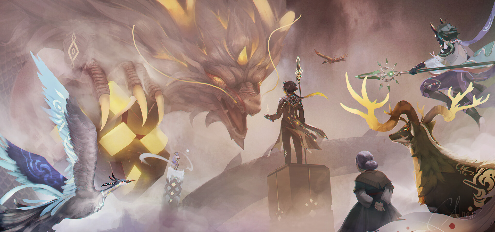 ArtStation - Zhongli and the Adepti