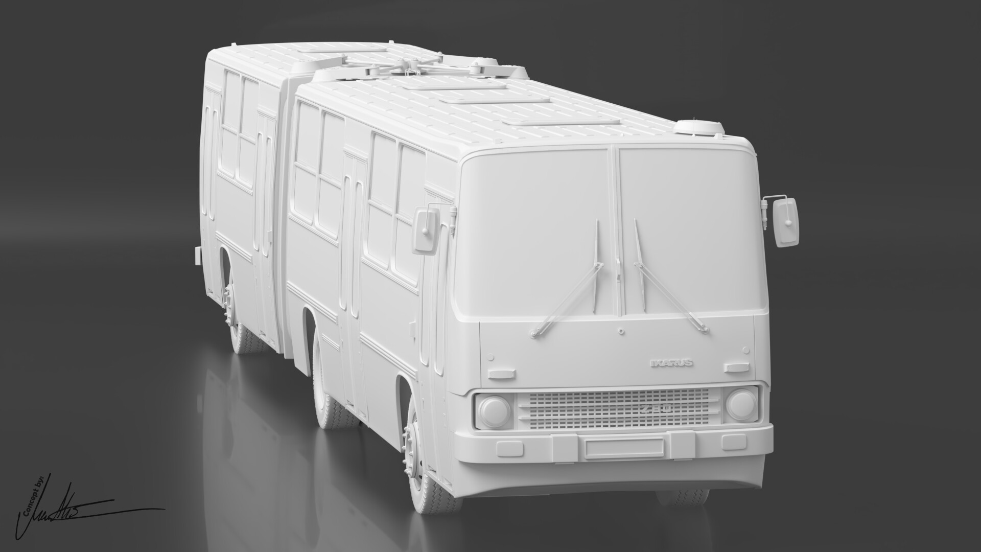 Mark Nemeth - Ikarus 280 bus - Untextured 3D model