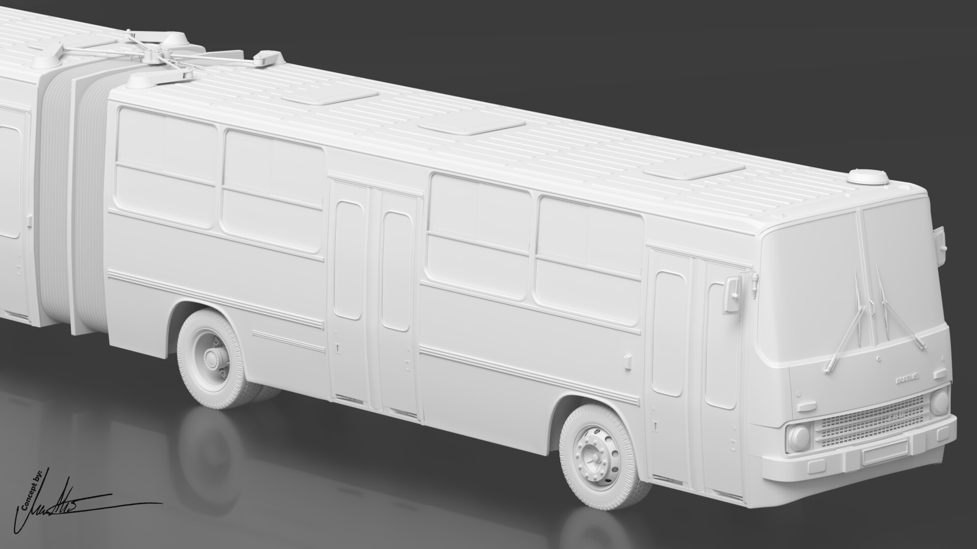 Mark Nemeth - Ikarus 280 bus - Untextured 3D model
