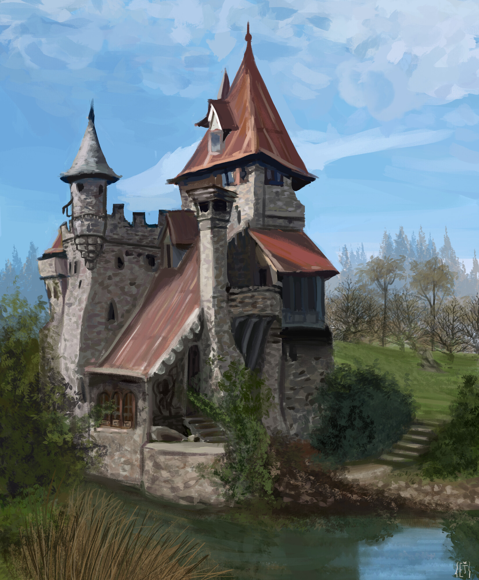 ArtStation - Study - Castle/Cottage