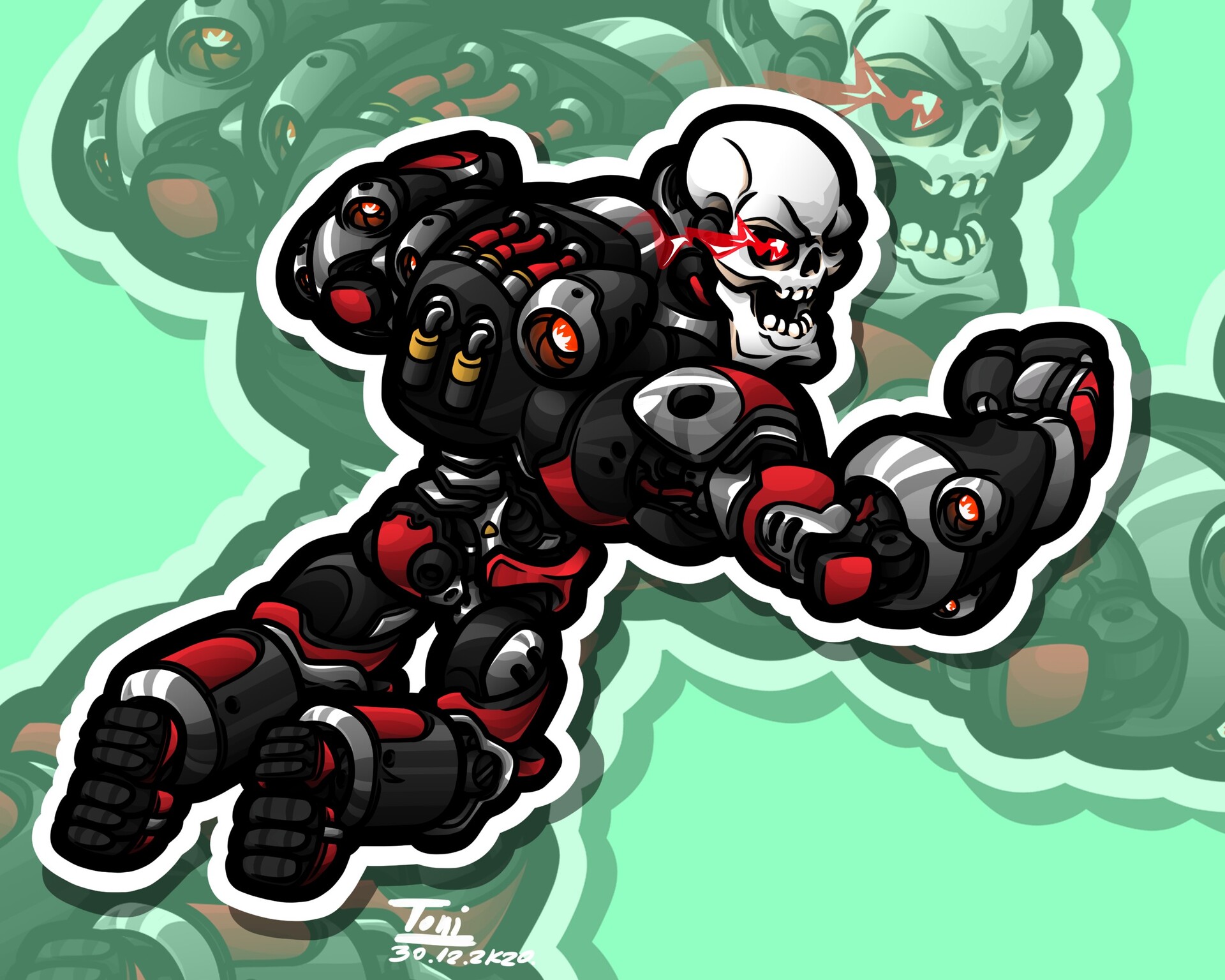 ArtStation - fighting skull-bot