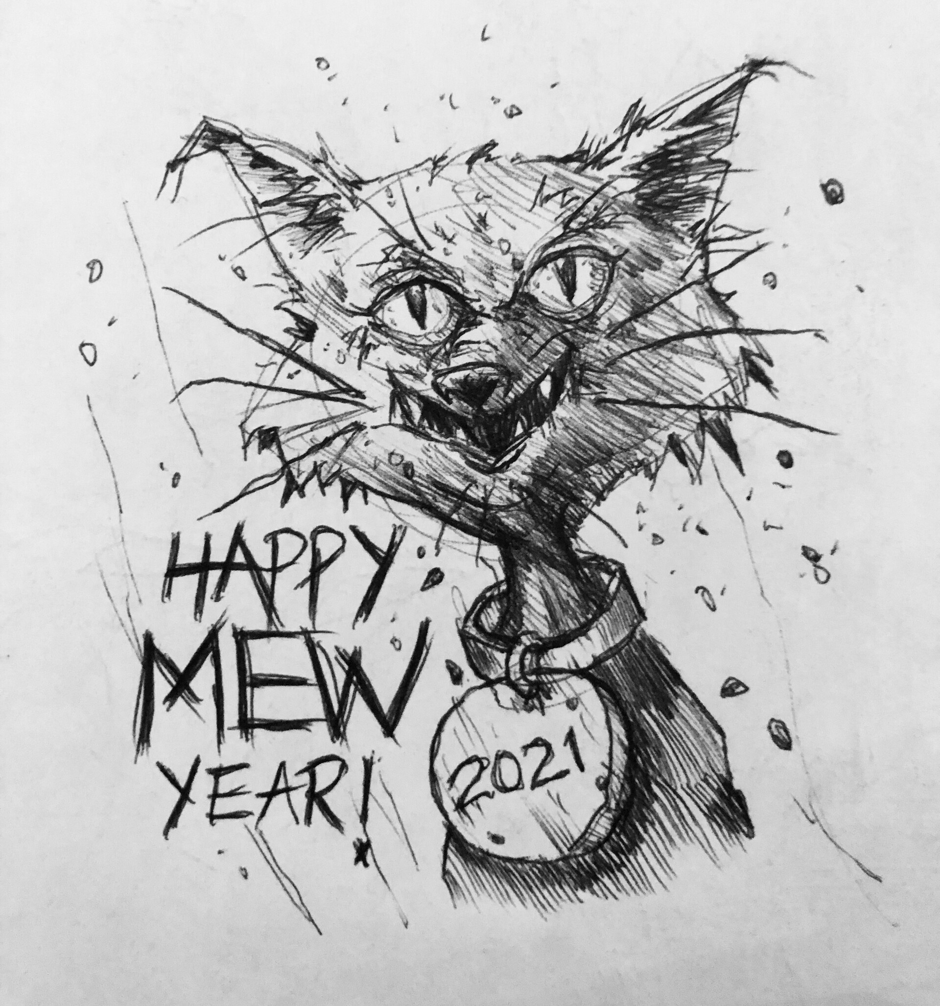 ArtStation - Happy Mew Year Cat