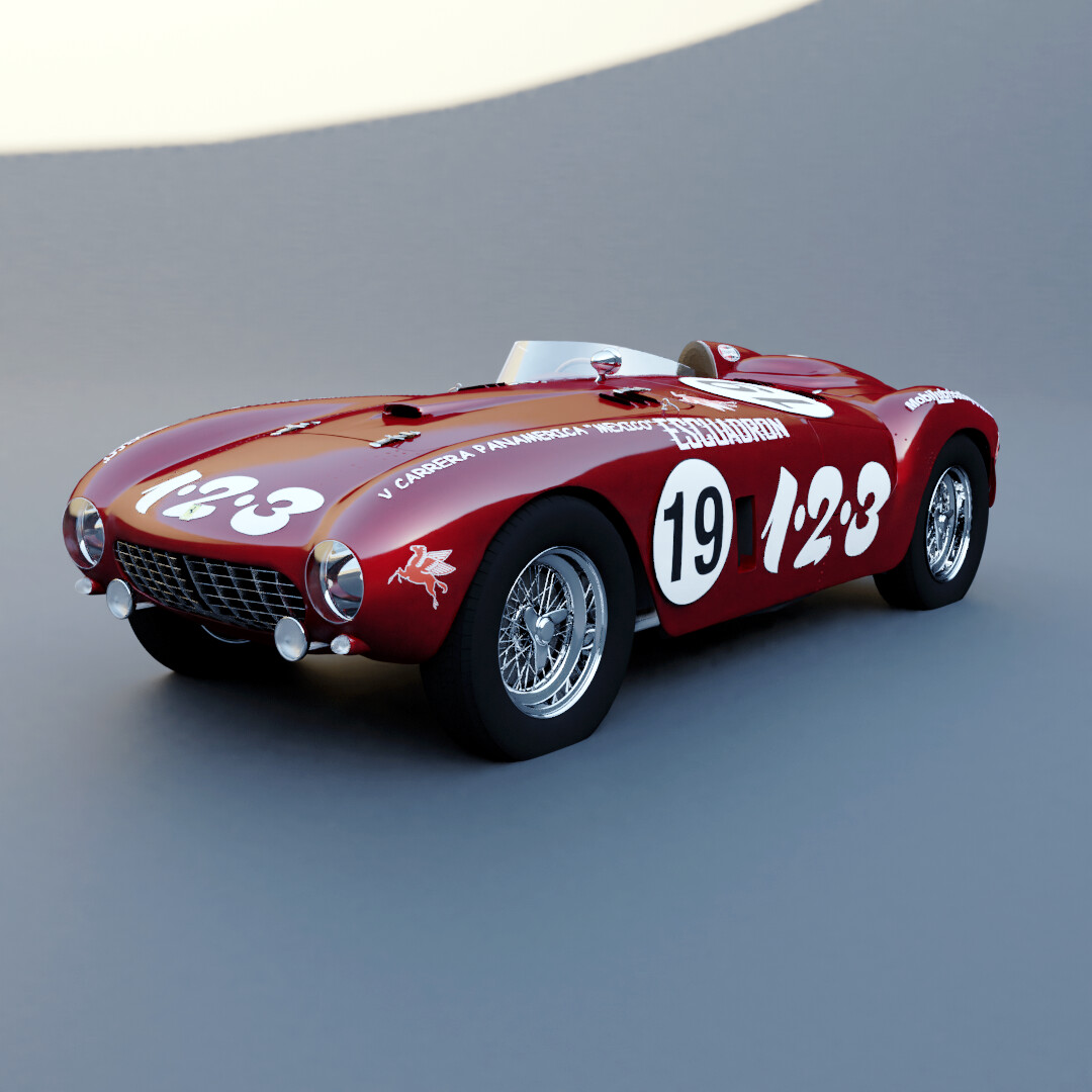 ArtStation - Blender 3d Car Model - Ferrari 375 PLUS